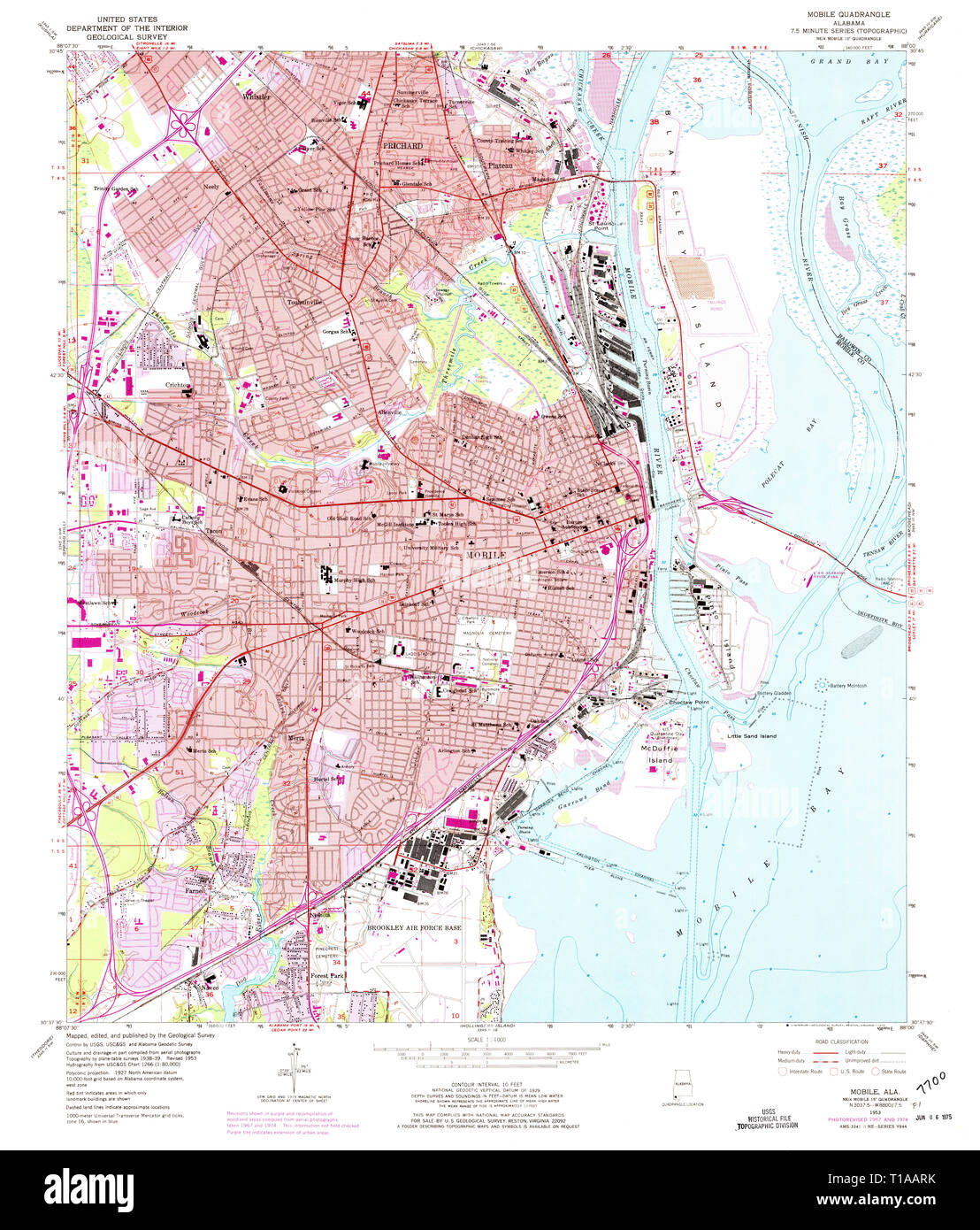 Mobile Alabama Topographic Map