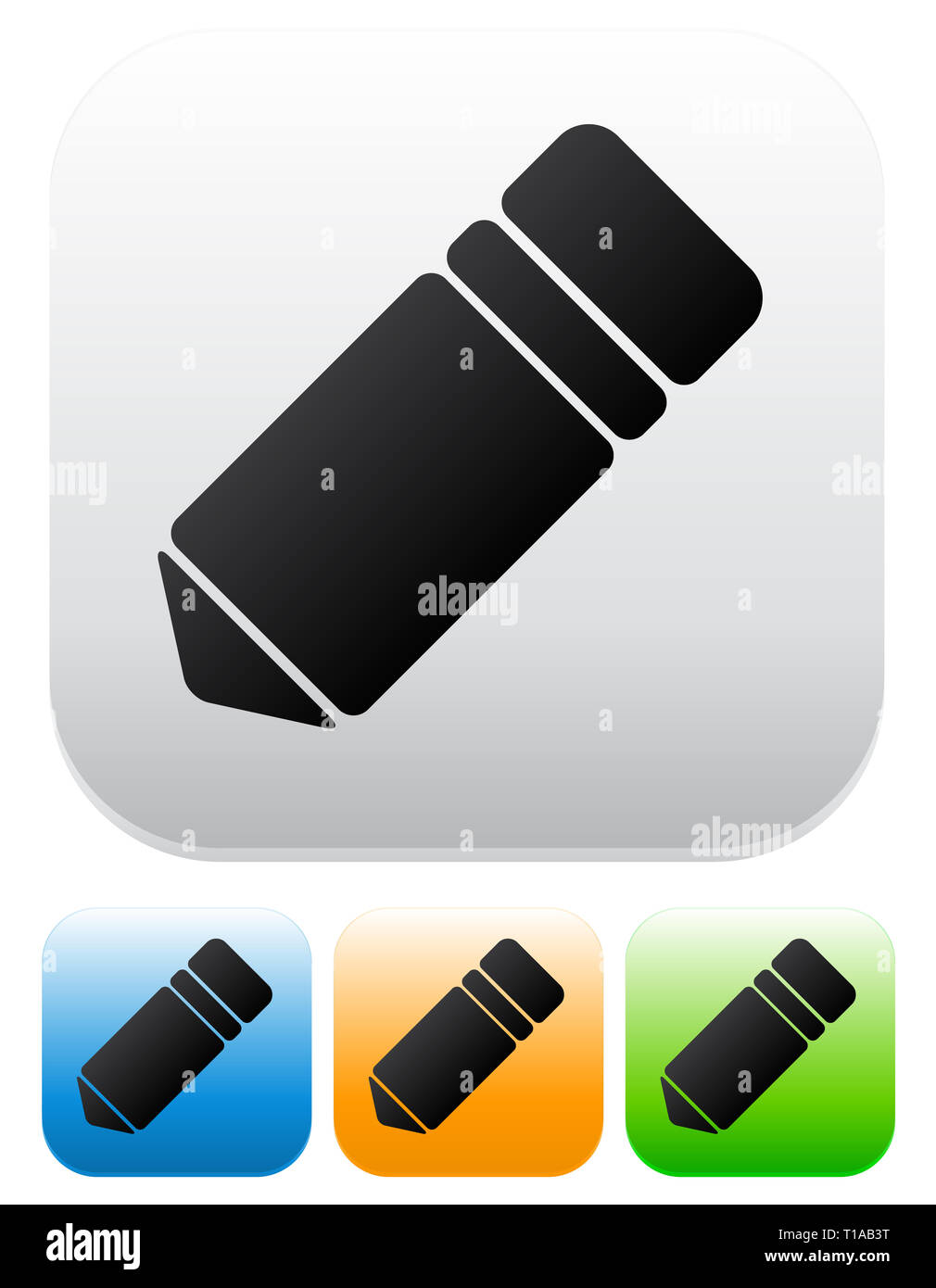 Different color pencil icons Stock Photo - Alamy