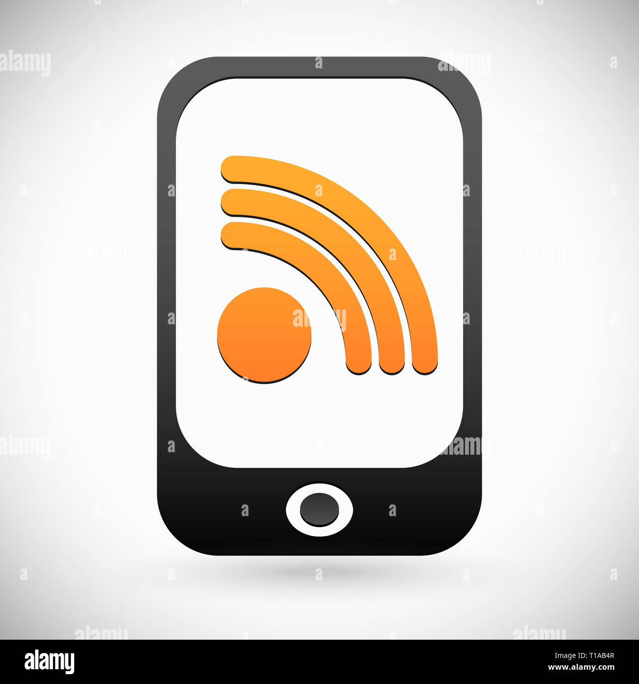 Phone pictogram with signal shape Stock Photo - Alamy