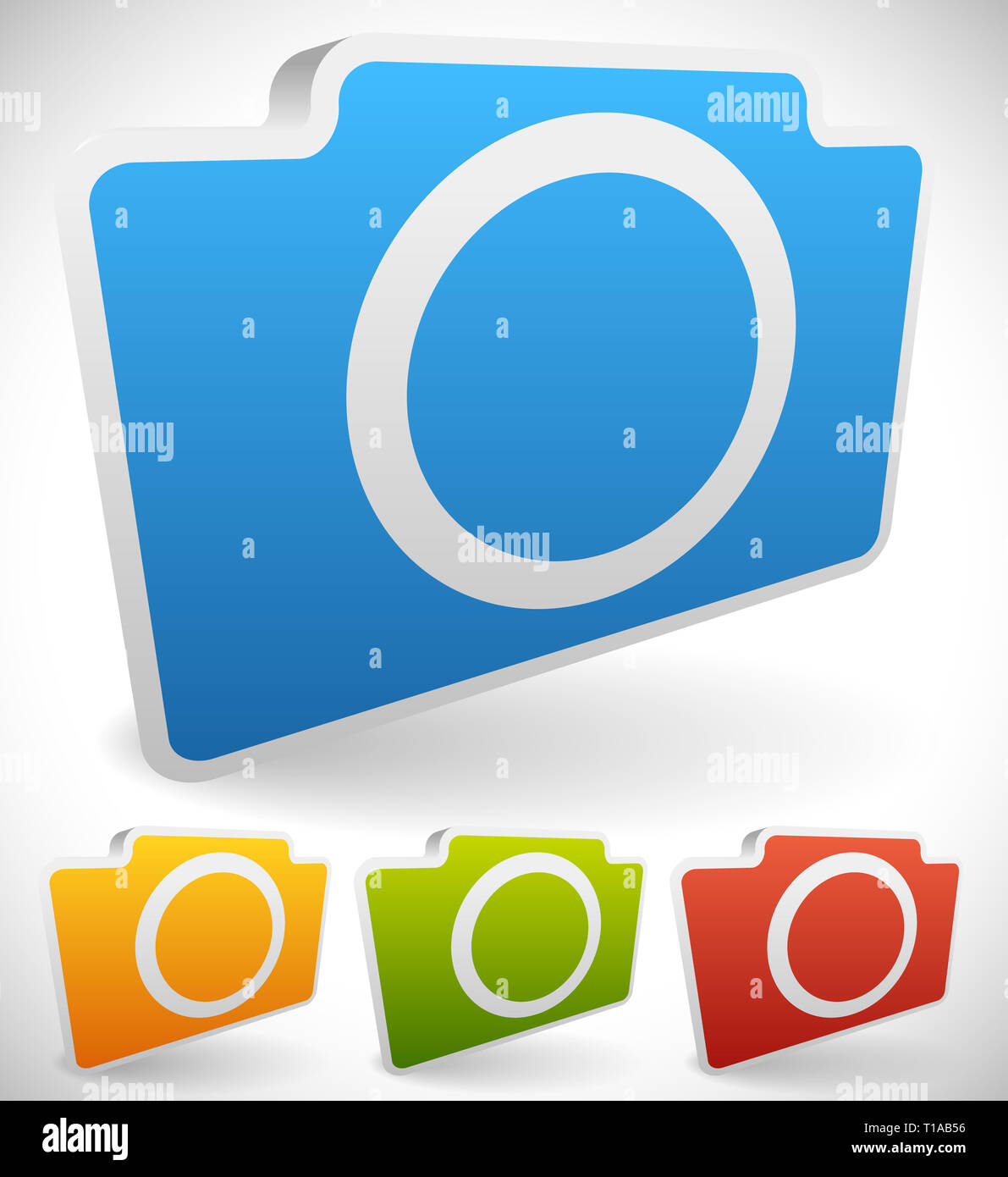 Eps 10 Vector Illustration of Colorful Photo Camera Icons Stock Photo ...