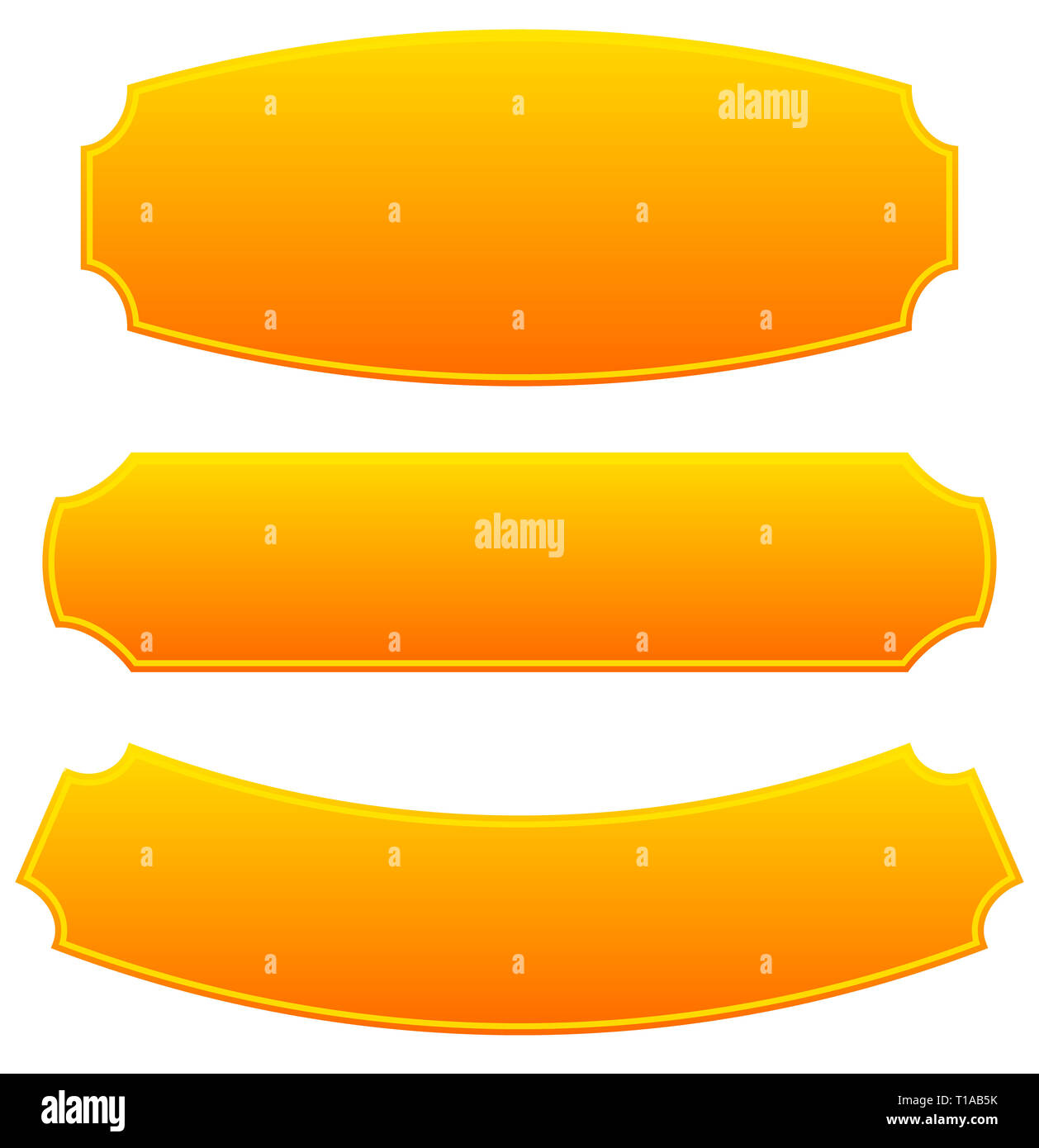 Set of 3 rectangular plaque, banner backgrounds Stock Photo - Alamy