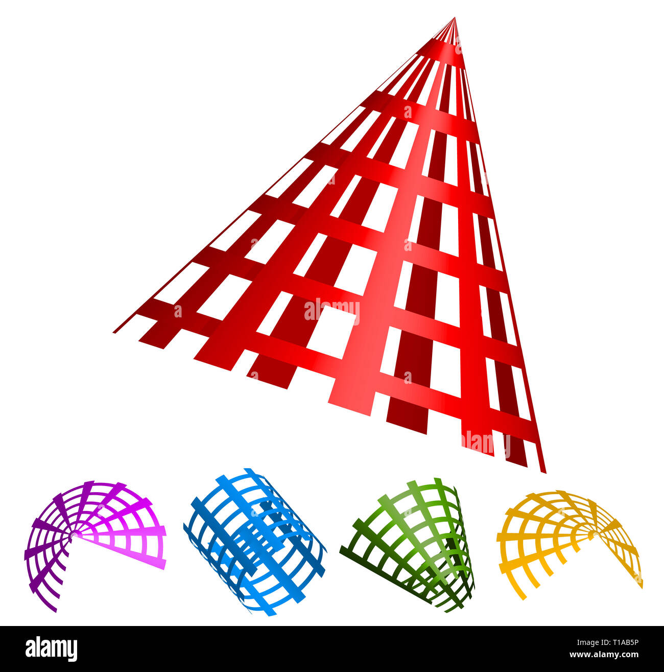 3d abstract gridded shapes. 3D mesh shapes Stock Photo - Alamy