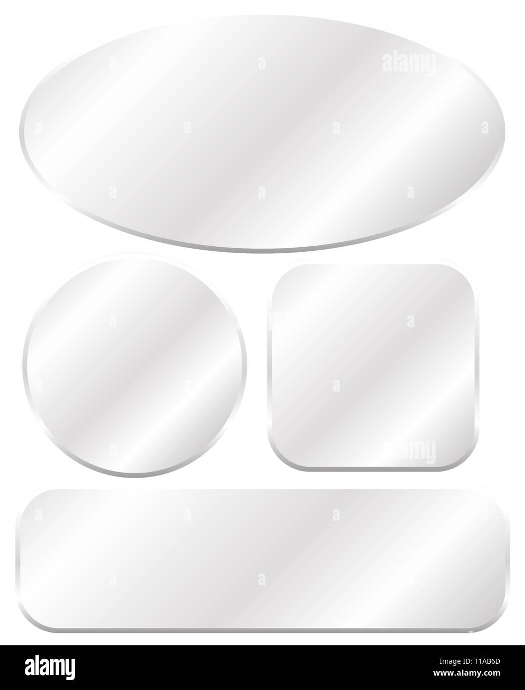 Set of different plaque, plaquette shapes on white Stock Photo - Alamy