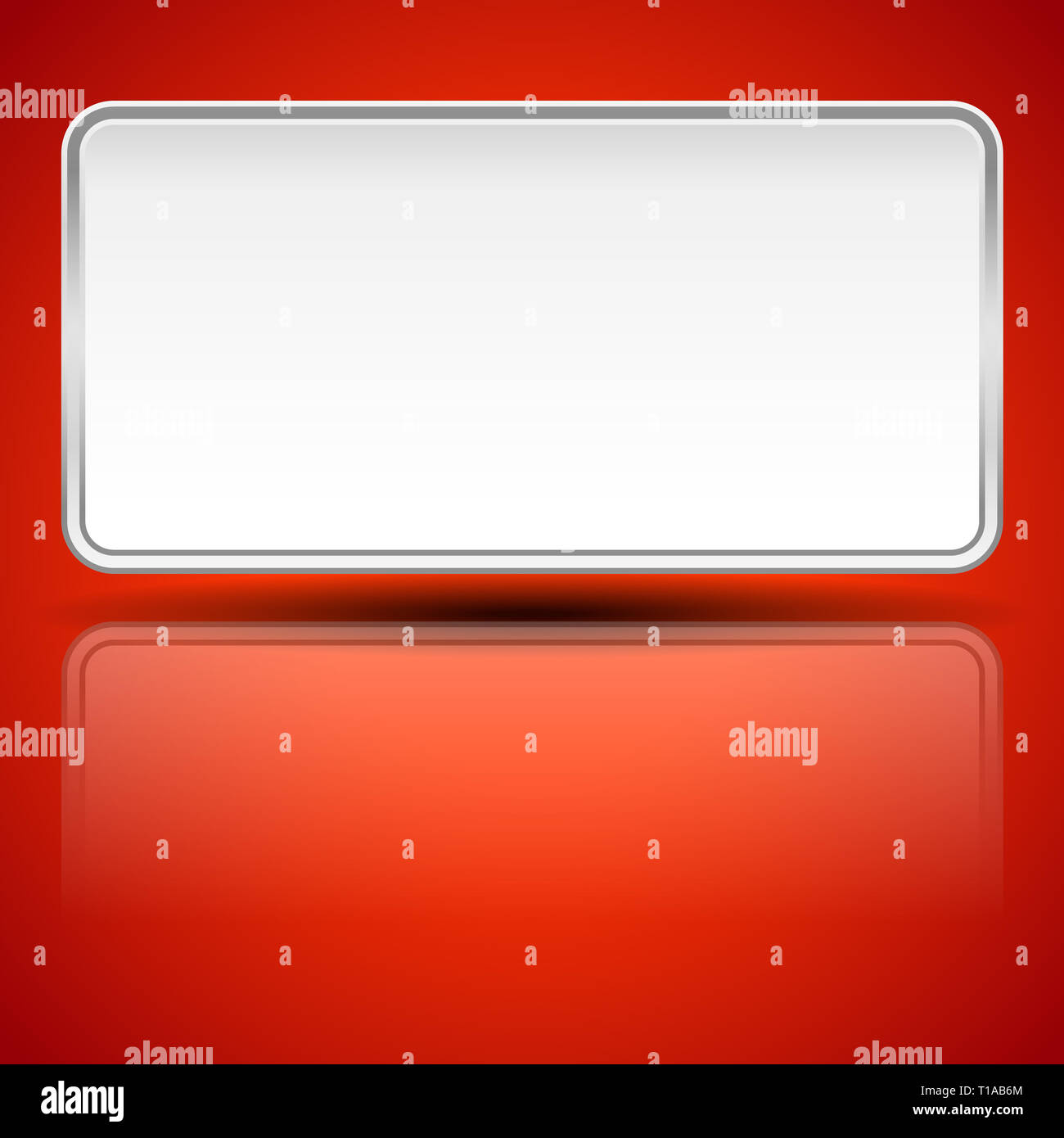 Plaque shape with blank space on bright red Stock Photo - Alamy