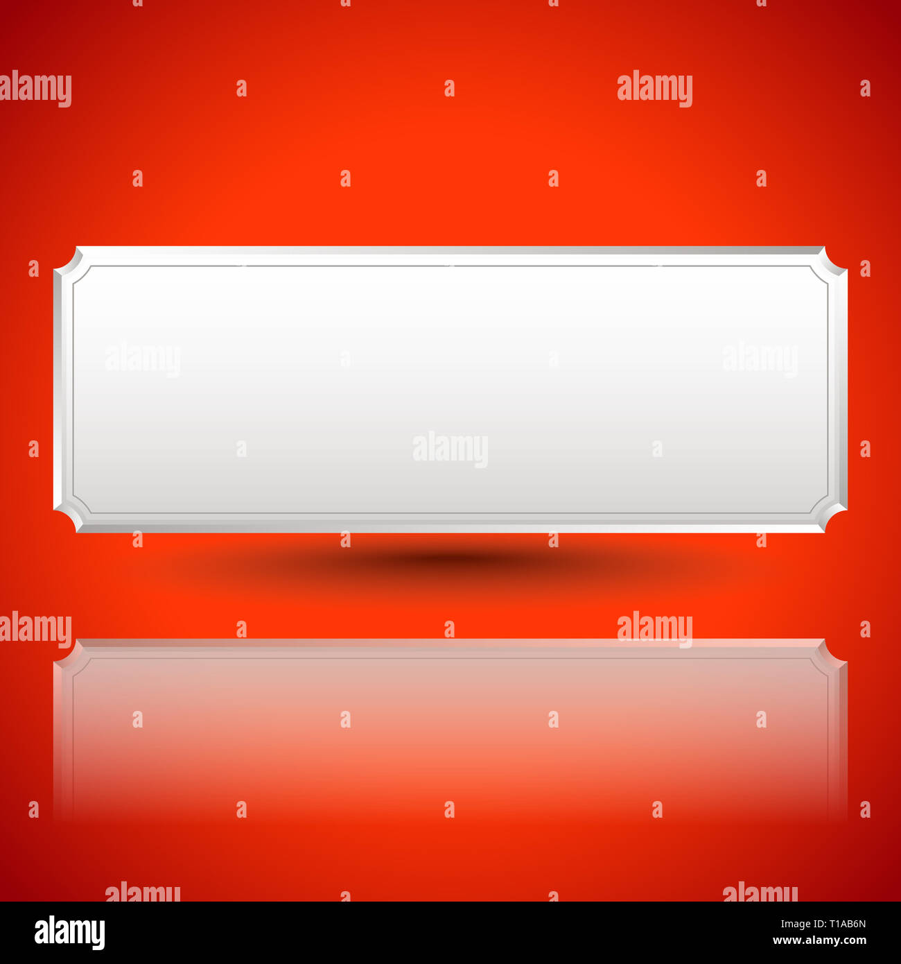 Plaque shape with blank space on bright red Stock Photo - Alamy