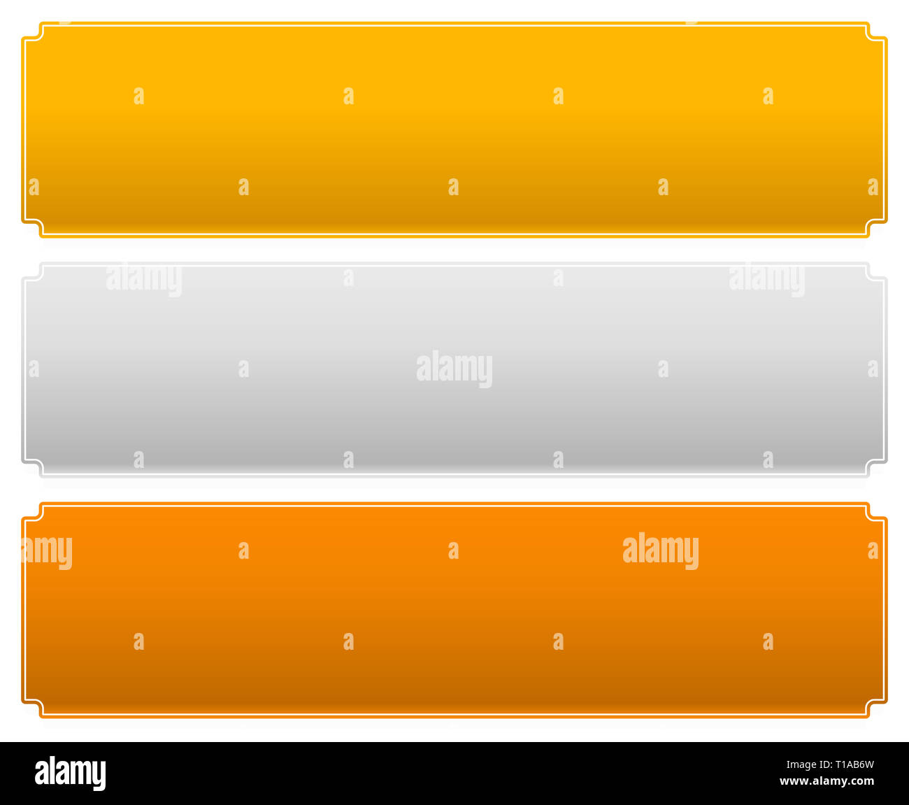 Gold, silver and bronze metal plaques, plaquettes, plates with space ...