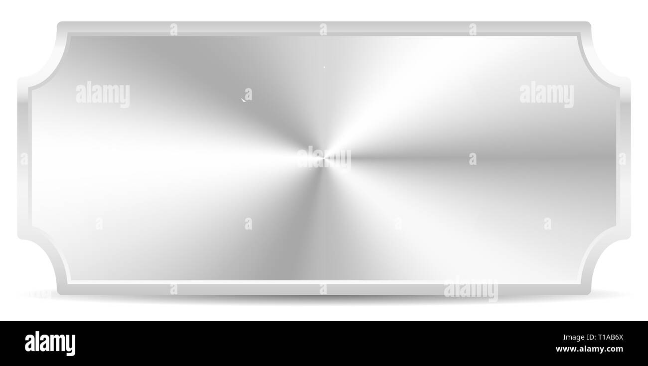 Metal plaque, plate Isolated on white with conical gradient fill Stock ...