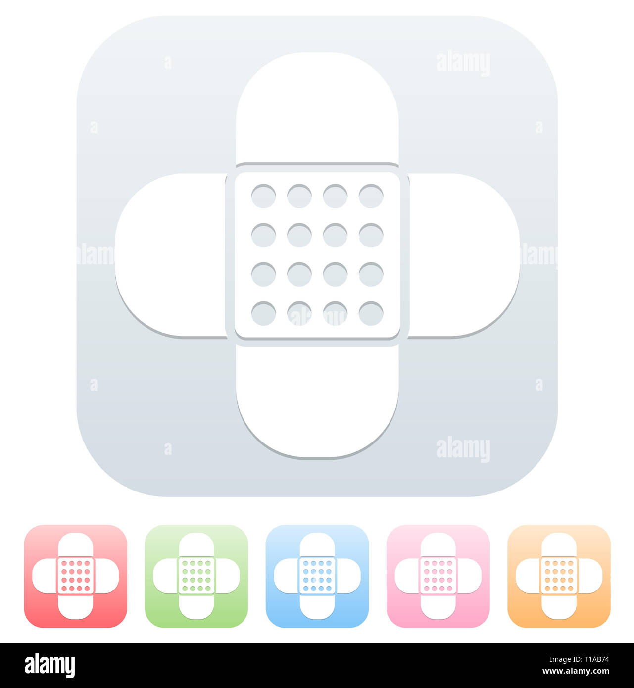 Icons with adhesive plaster symbol in different colors Stock Photo - Alamy