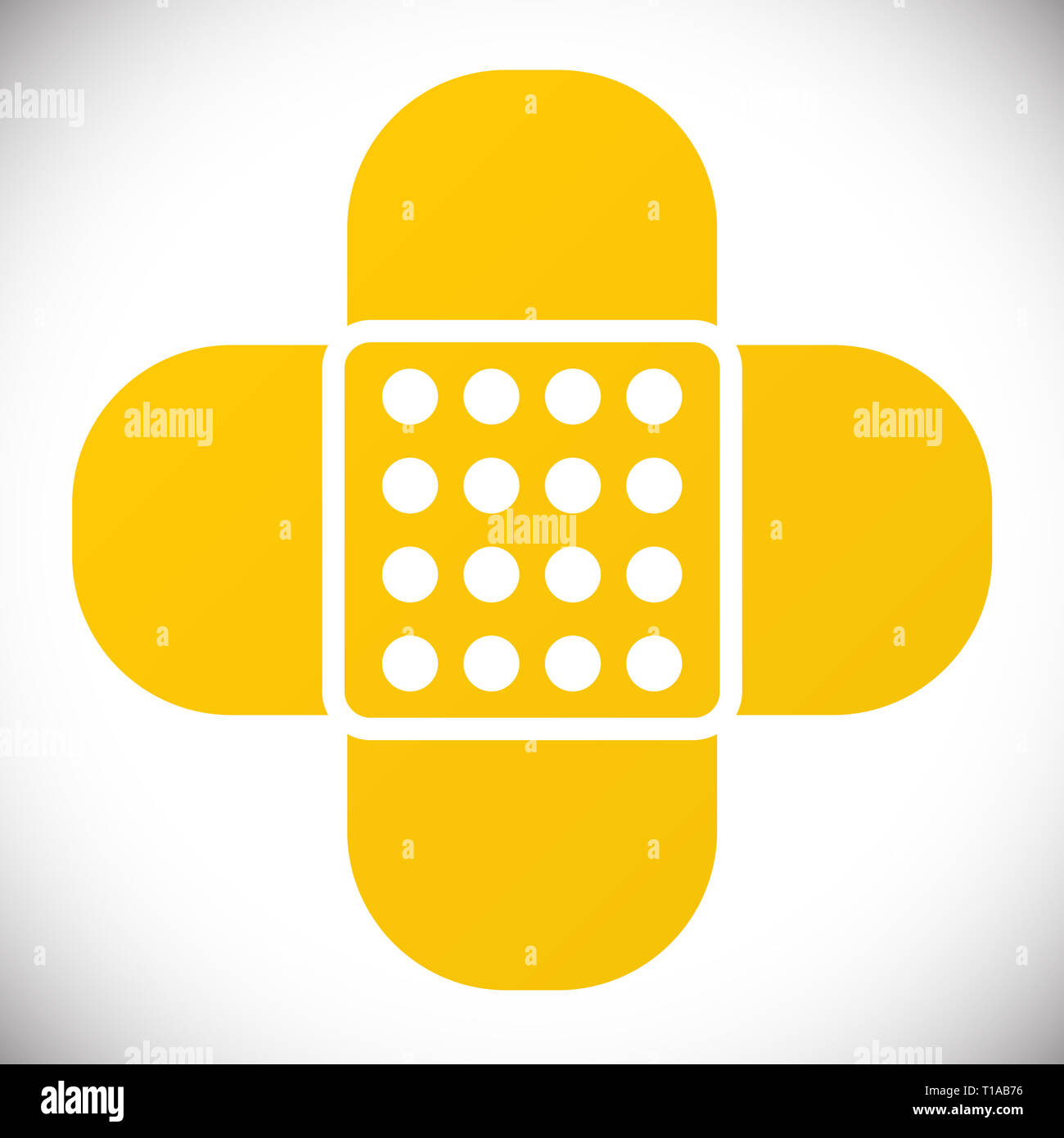 Crossed adhesive plaster, plaster symbol in yellow Stock Photo - Alamy