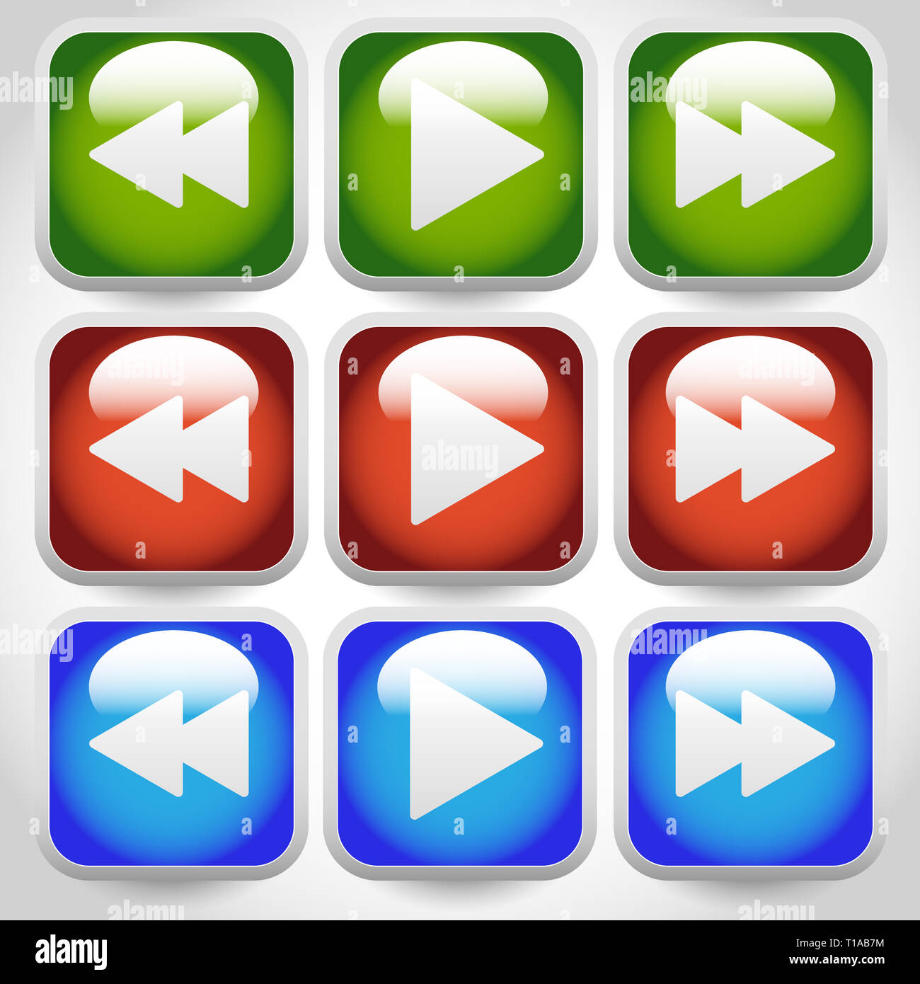 Rewind, play, fast forward navigation buttons. editable vector graphics ...
