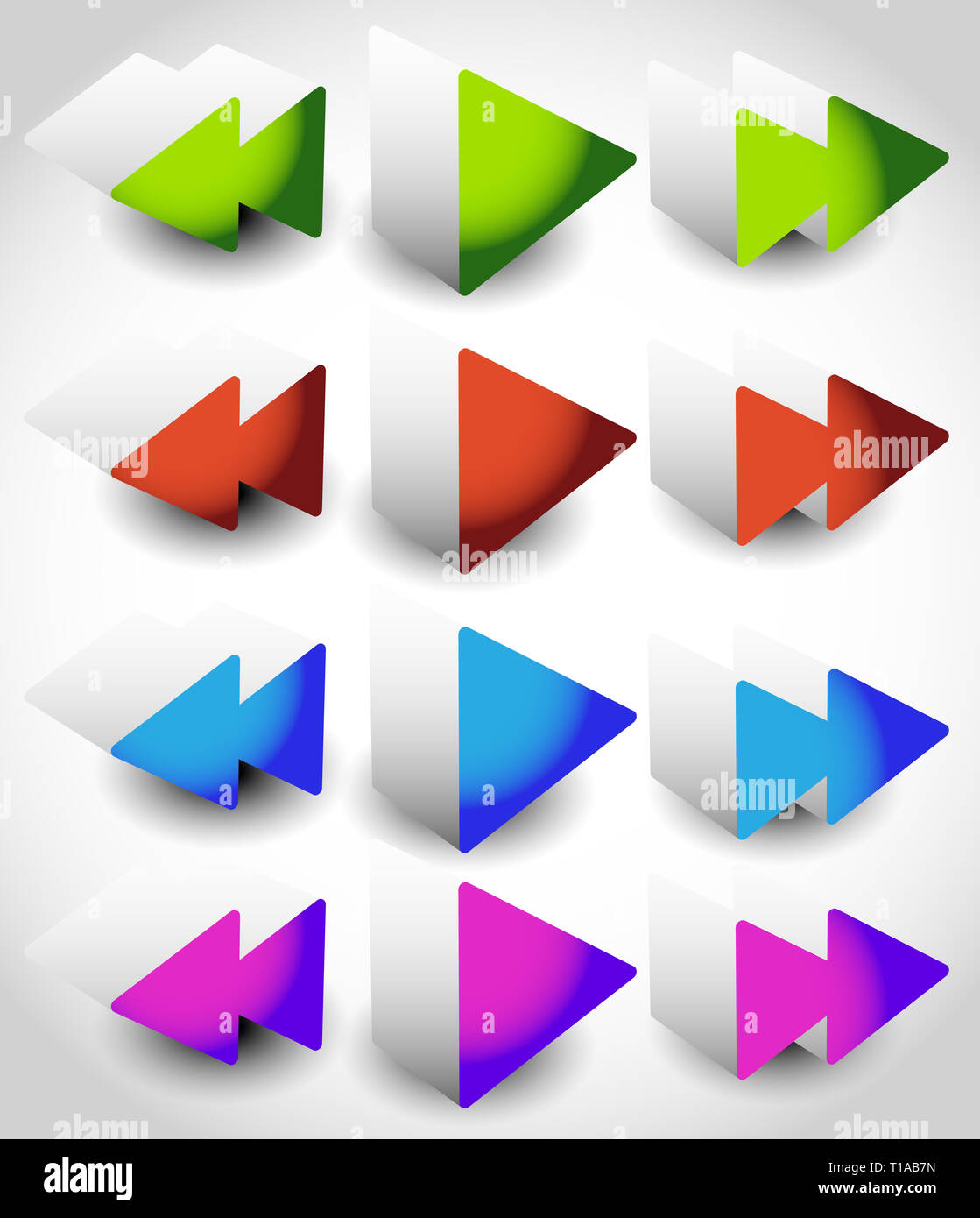 Rewind, play, fast forward navigation buttons. editable vector graphics ...