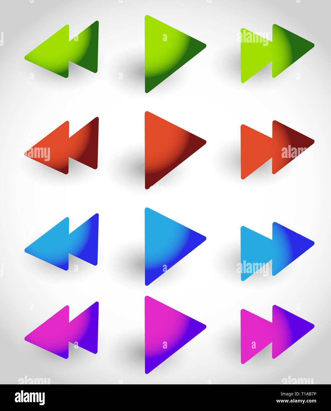 Rewind, play, fast forward navigation buttons. editable vector graphics ...