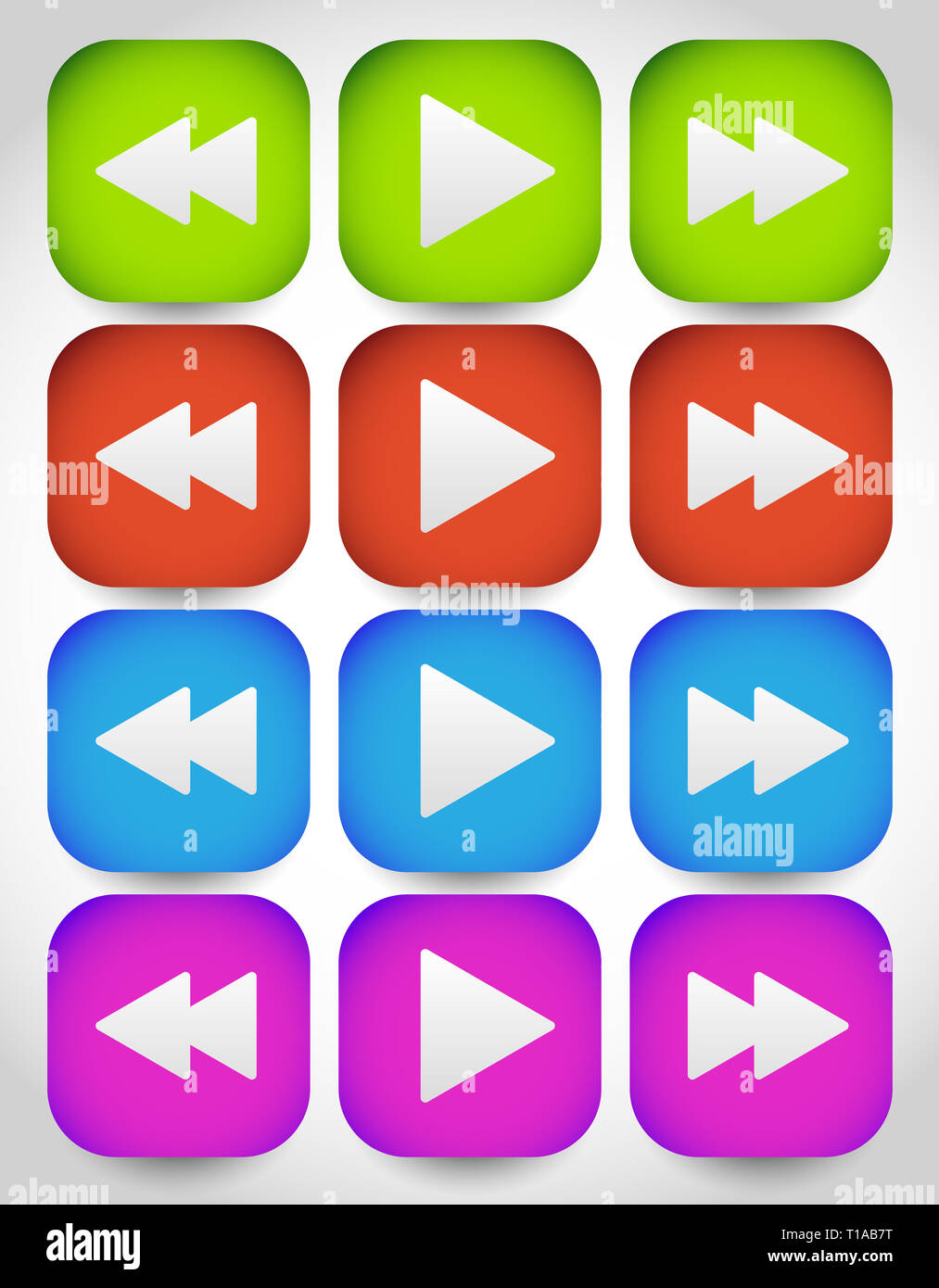 Rewind, play, fast forward navigation buttons. editable vector graphics ...