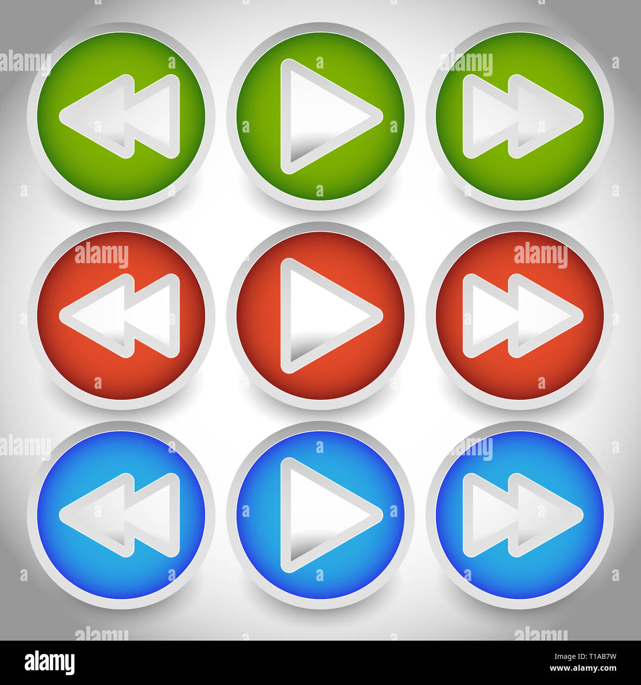 Rewind, play, fast forward navigation buttons. editable vector graphics ...