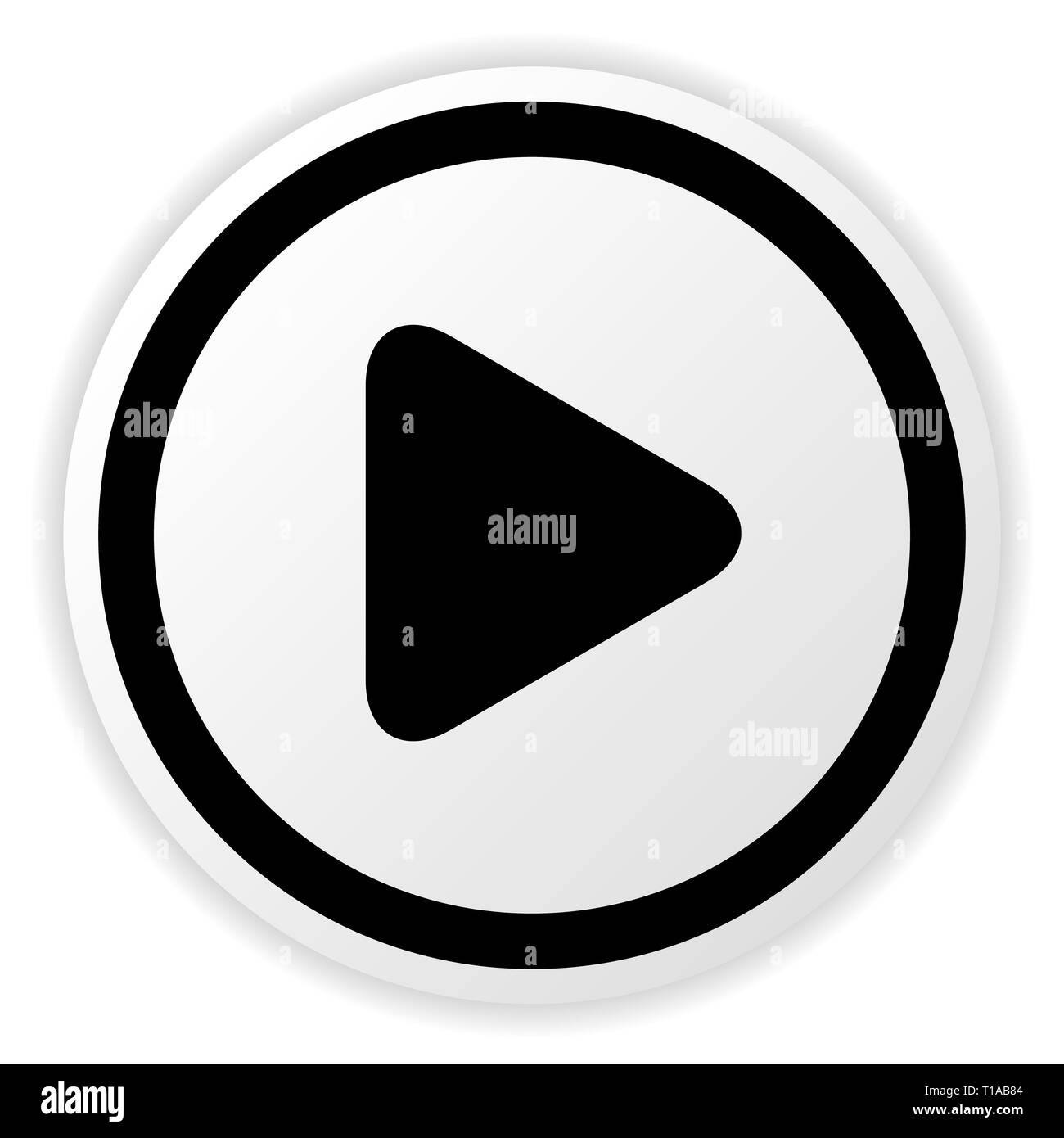 Vector illustration of a simple rounded circle play button for ...