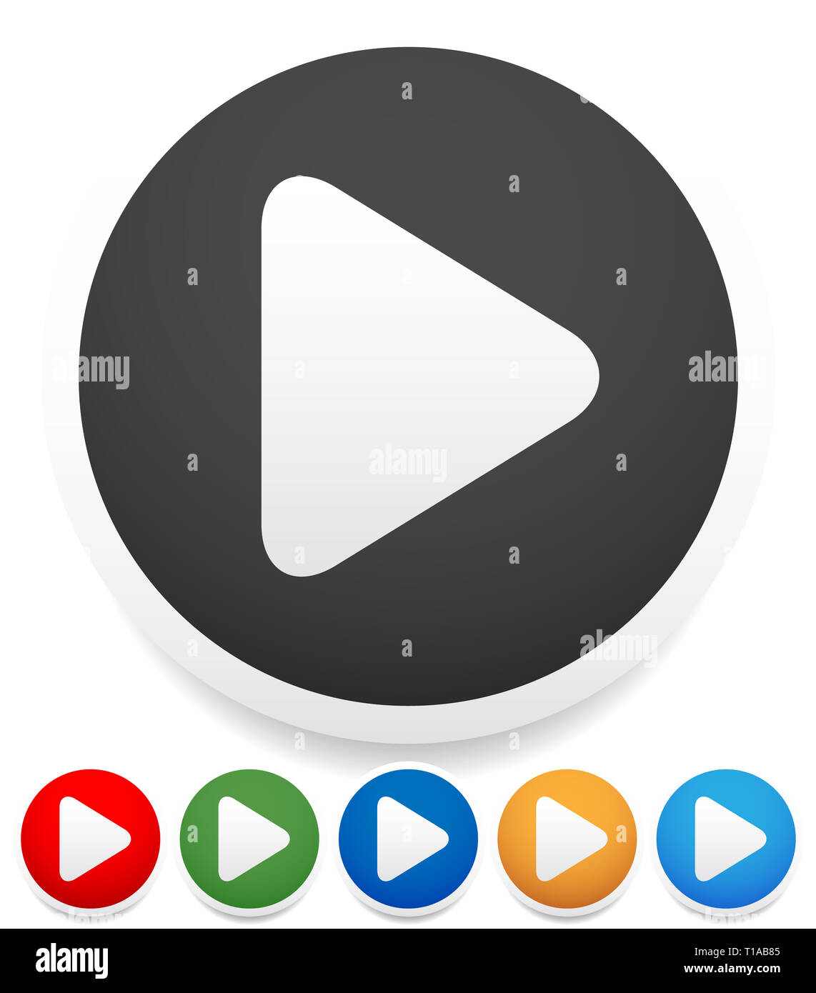 Eps 10 Vector Illustration of Modern, Minimal Play Button in Various ...