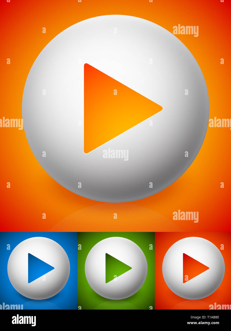 Modern play button vector images with 4 color Stock Photo - Alamy