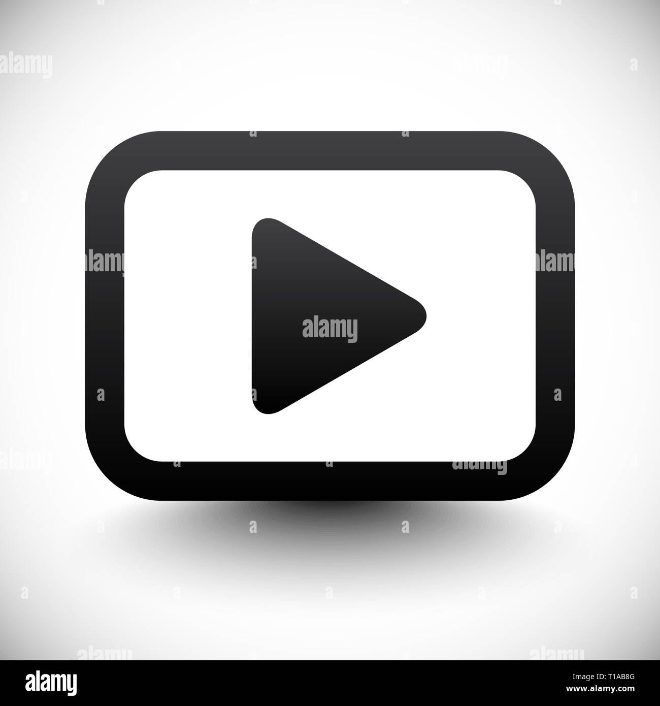 Play button pictogram with shadow Stock Photo - Alamy