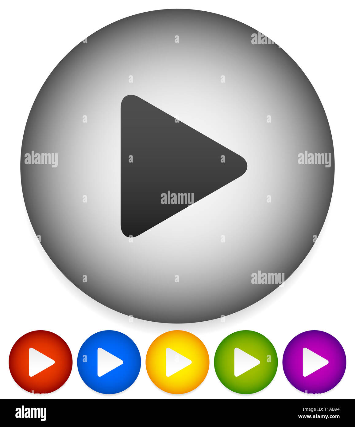 Eps 10 vector illustration of Circular Play Buttons in different colors ...