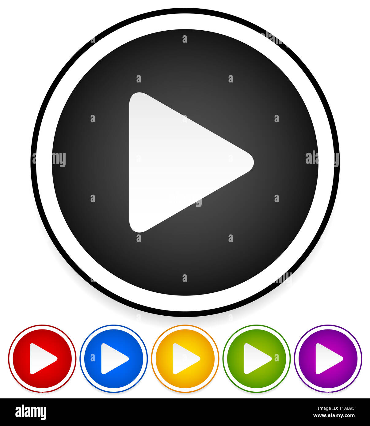 Eps 10 vector illustration of Circular Play Buttons in different colors ...