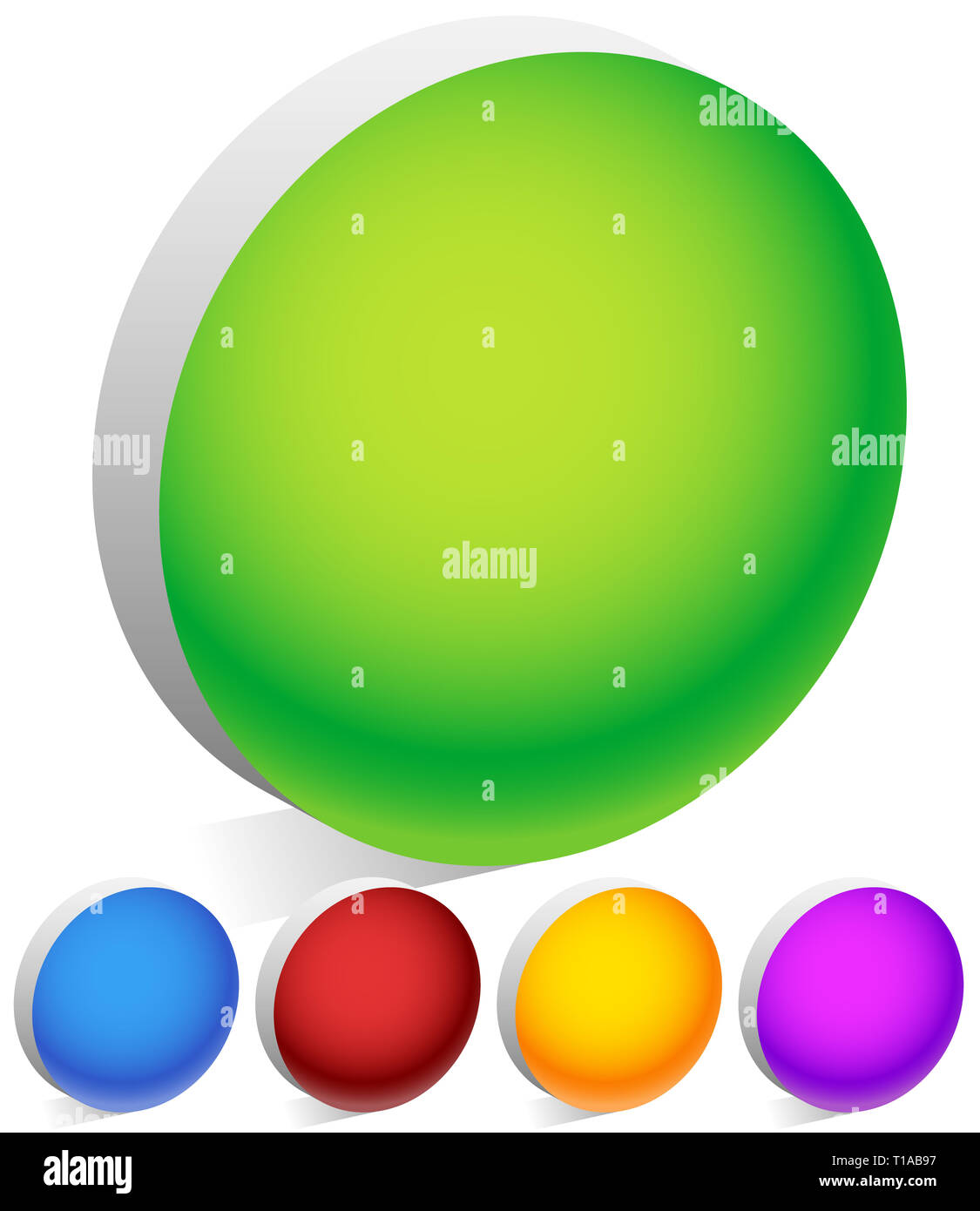 3D Round / Circle Shapes with Blank Space in Vivid Colors Stock Photo ...