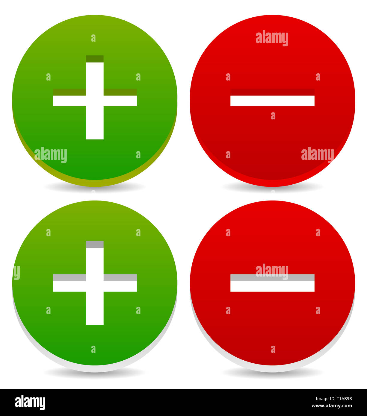 Less plus signs hi-res stock photography and images - Alamy