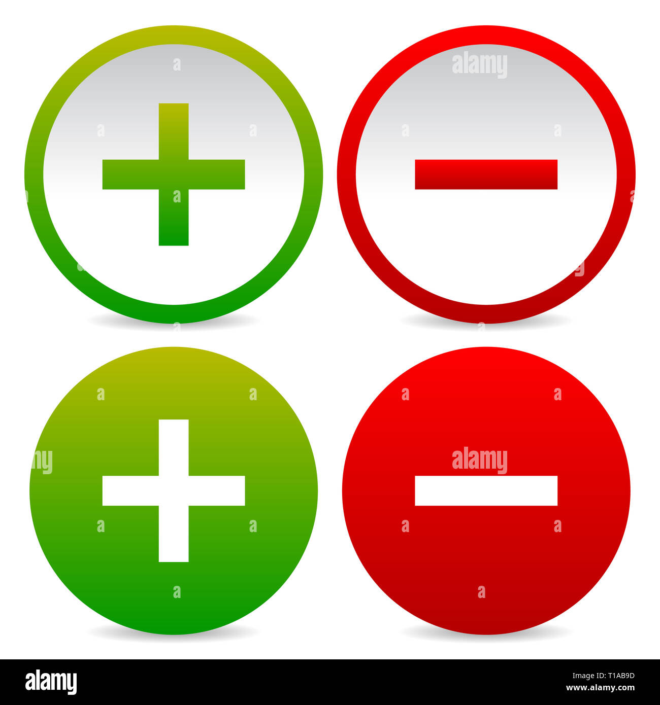 Plus minus signs symbols vector hi-res stock photography and images - Alamy