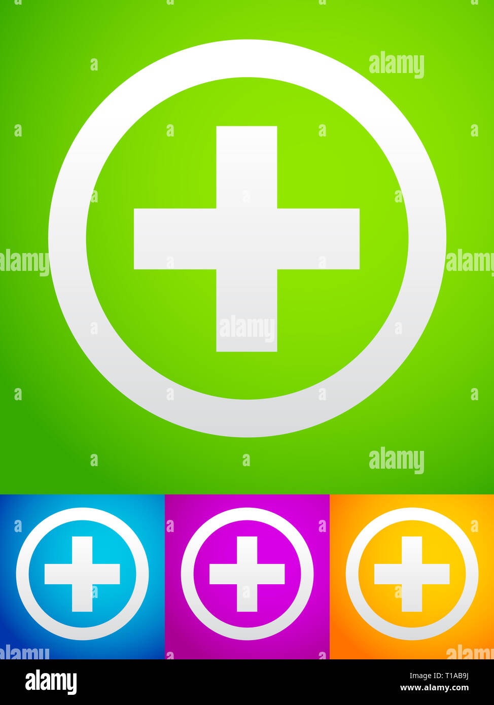 Set of vivid backgrounds with plus symbols Stock Photo - Alamy