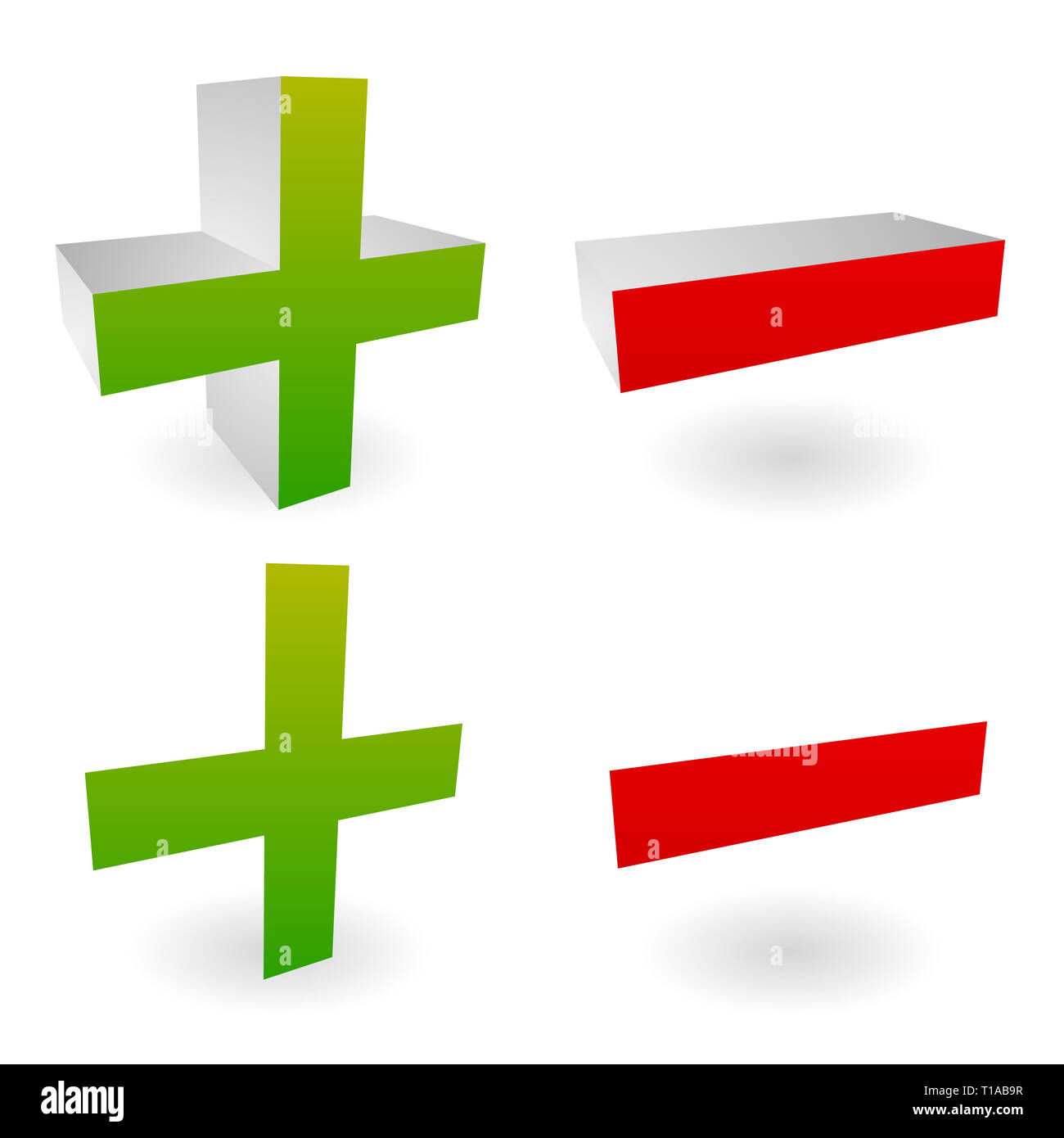 Plus minus signs symbols vector Cut Out Stock Images & Pictures - Alamy