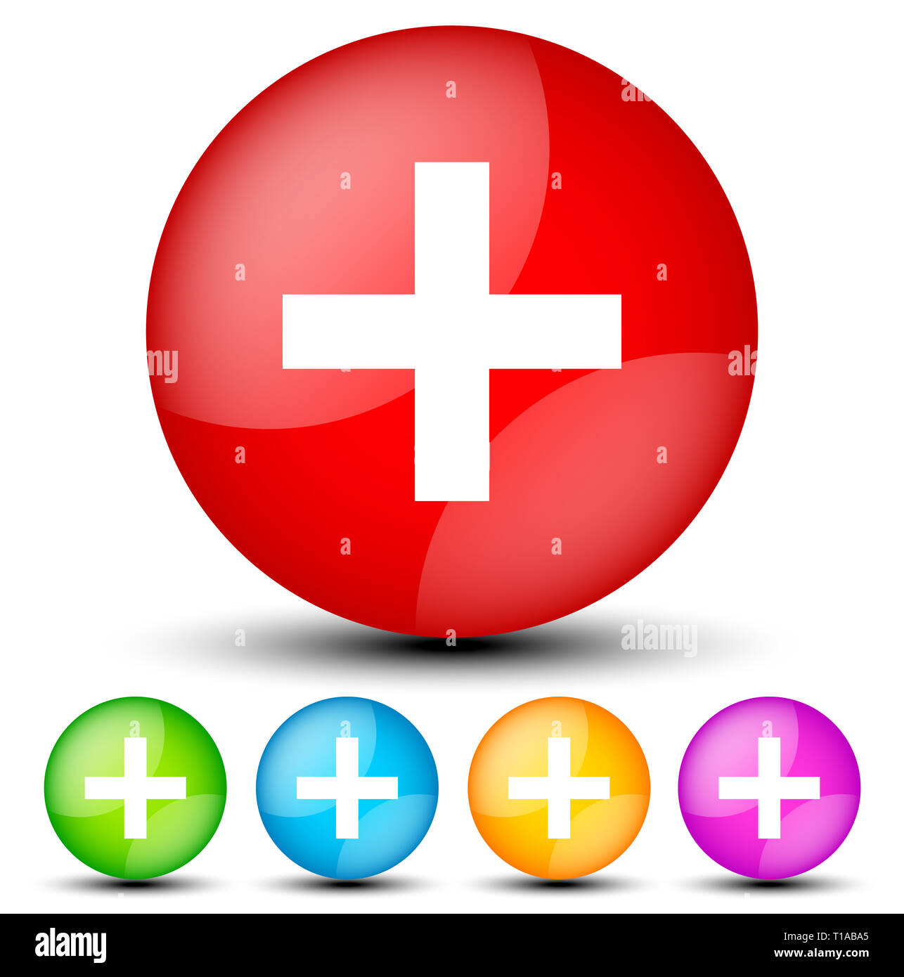 White cross on colored shapes - White cross Stock Photo - Alamy