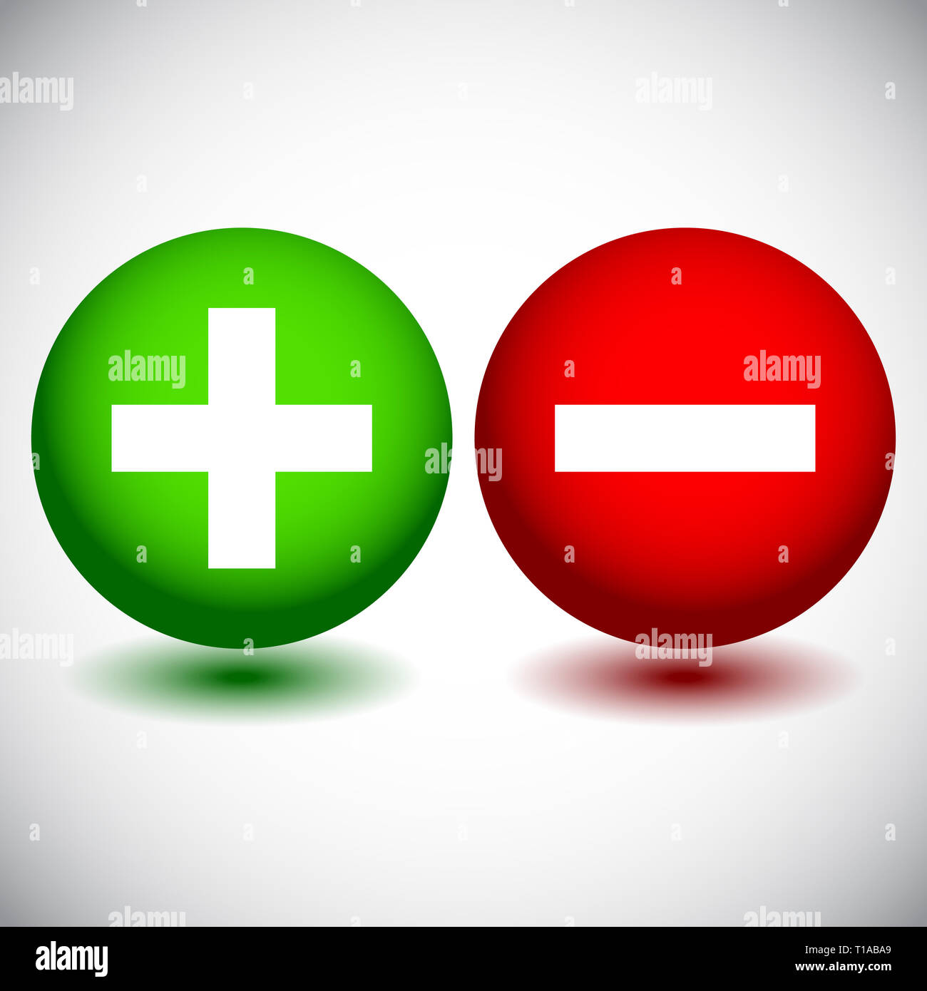Eps 10 Vector Illustration of Plus and Minus Icons Stock Photo - Alamy