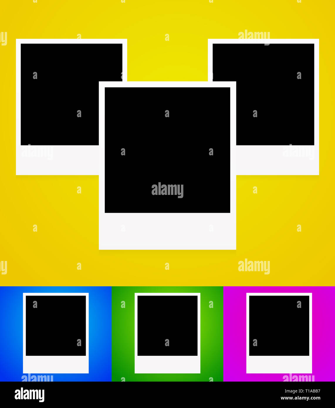 Instant photo frame background set Stock Photo - Alamy