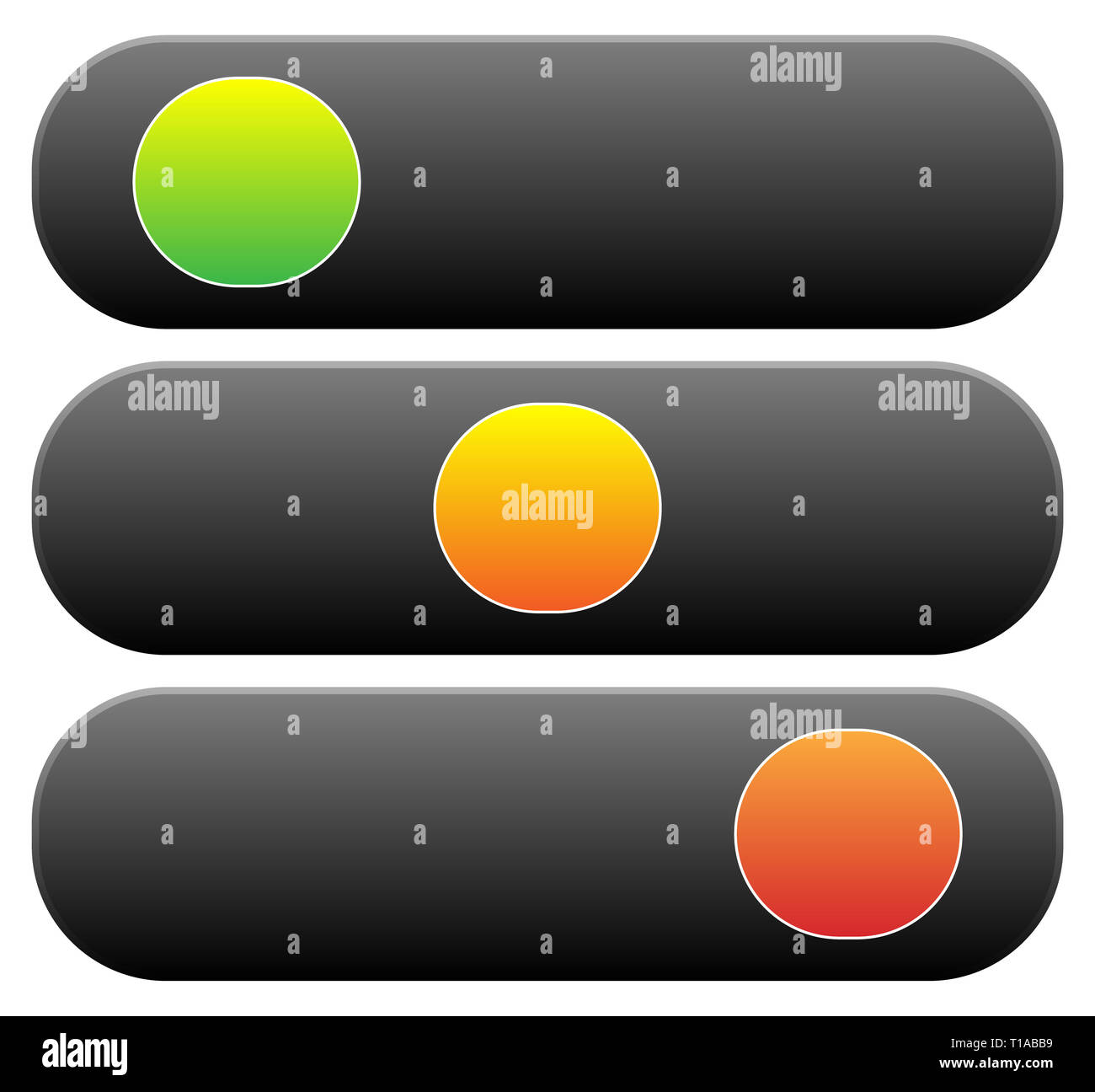 Horizontal 3 state power button without symbol Stock Photo - Alamy