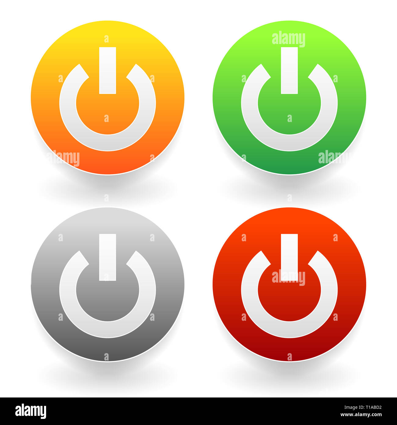 Power buttons. Icons with power symbol. Vector Stock Photo - Alamy