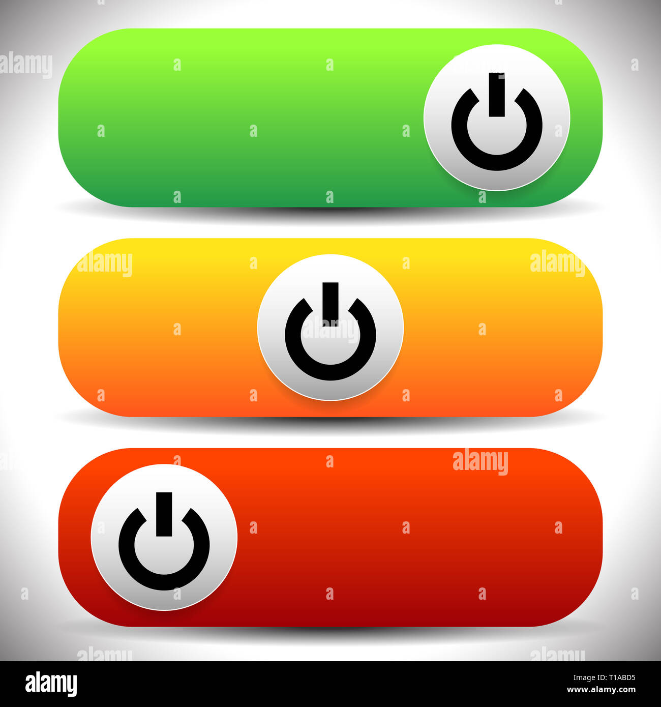 Power buttons. Icons with power symbol. Vector Stock Photo - Alamy