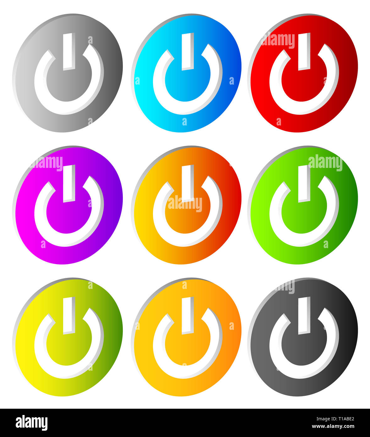 Power buttons. Icons with power symbol. Vector Stock Photo - Alamy