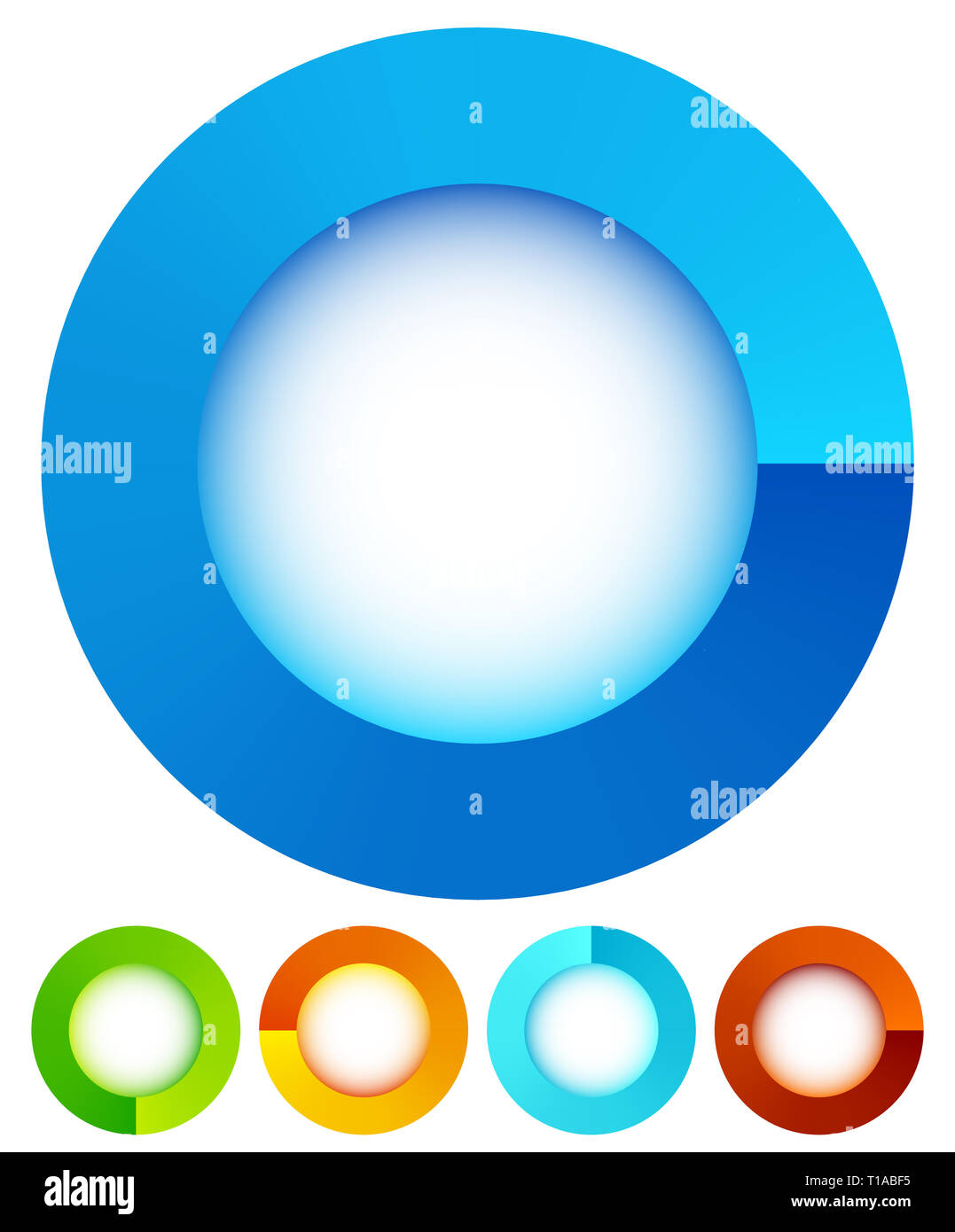 Circular, round design elements. Preloader, buffers shapes, progress indicators. Vector ...