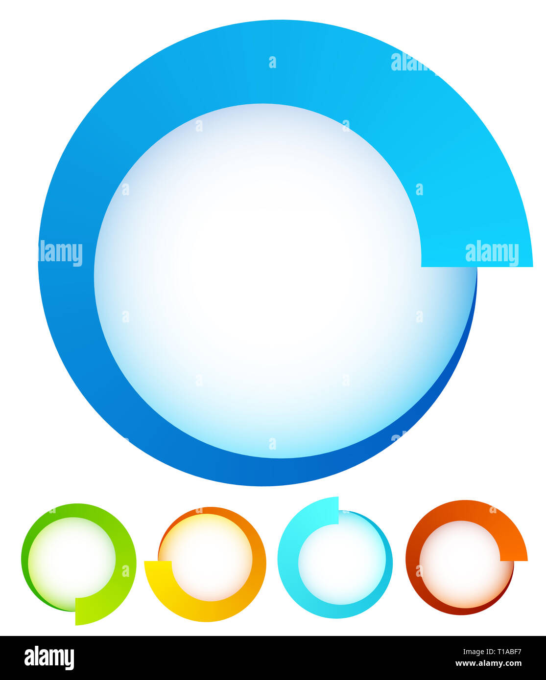 Circular, round design elements. Preloader, buffers shapes, progress ...