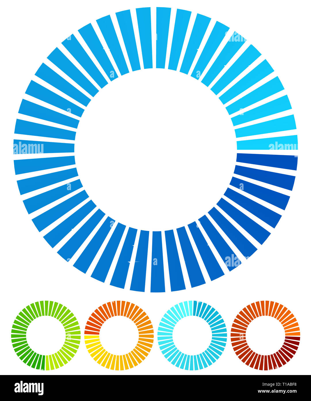 Circular, round design elements. Preloader, buffers shapes, progress indicators. Vector ...