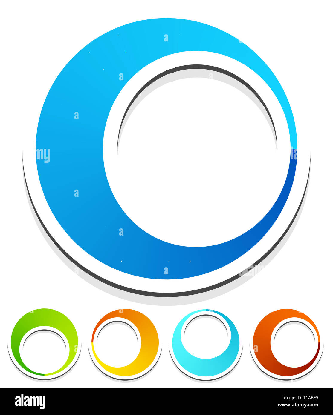 Circular, round design elements. Preloader, buffers shapes, progress indicators. Vector ...