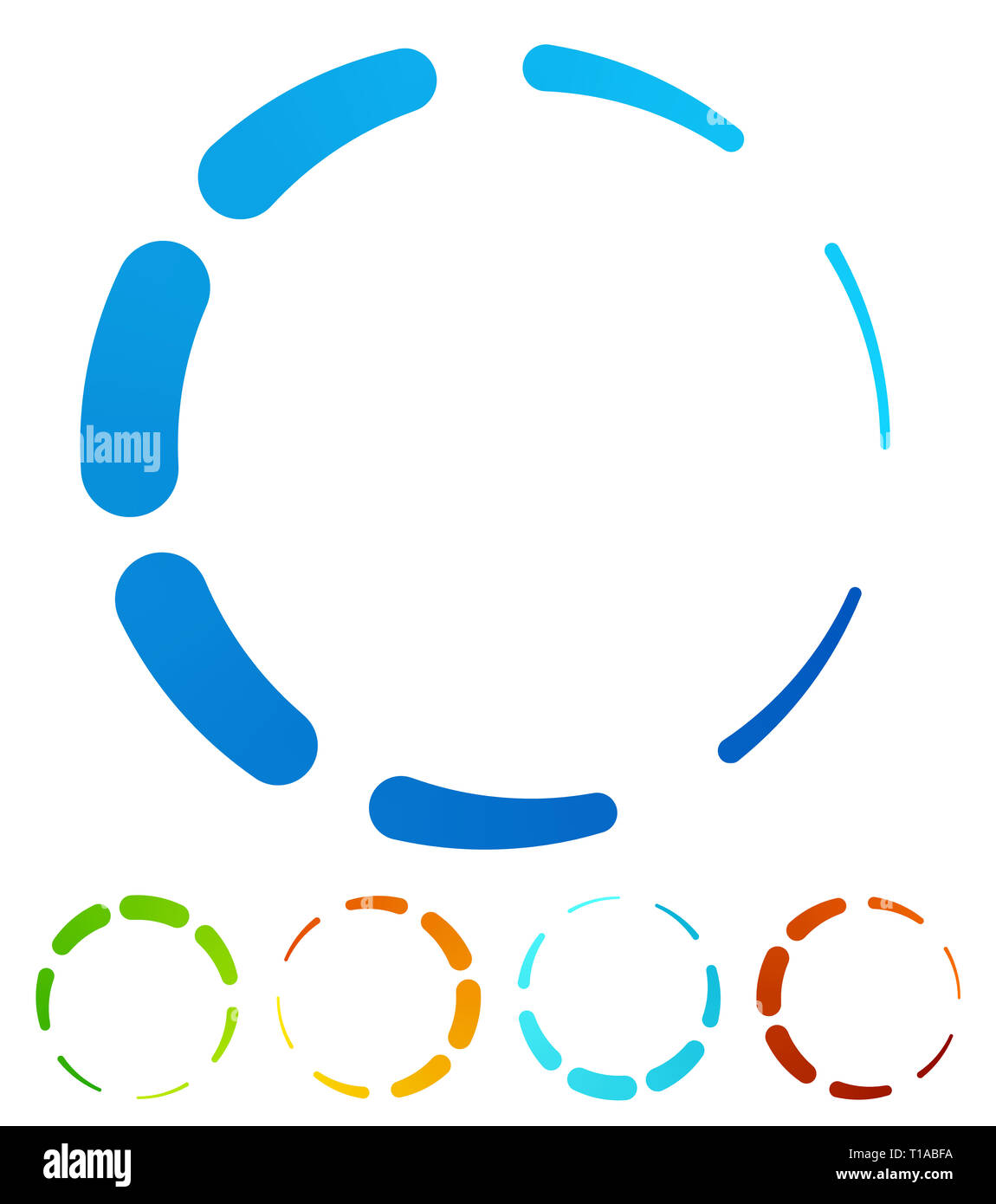Circular, round design elements. Preloader, buffers shapes, progress indicators. Vector ...