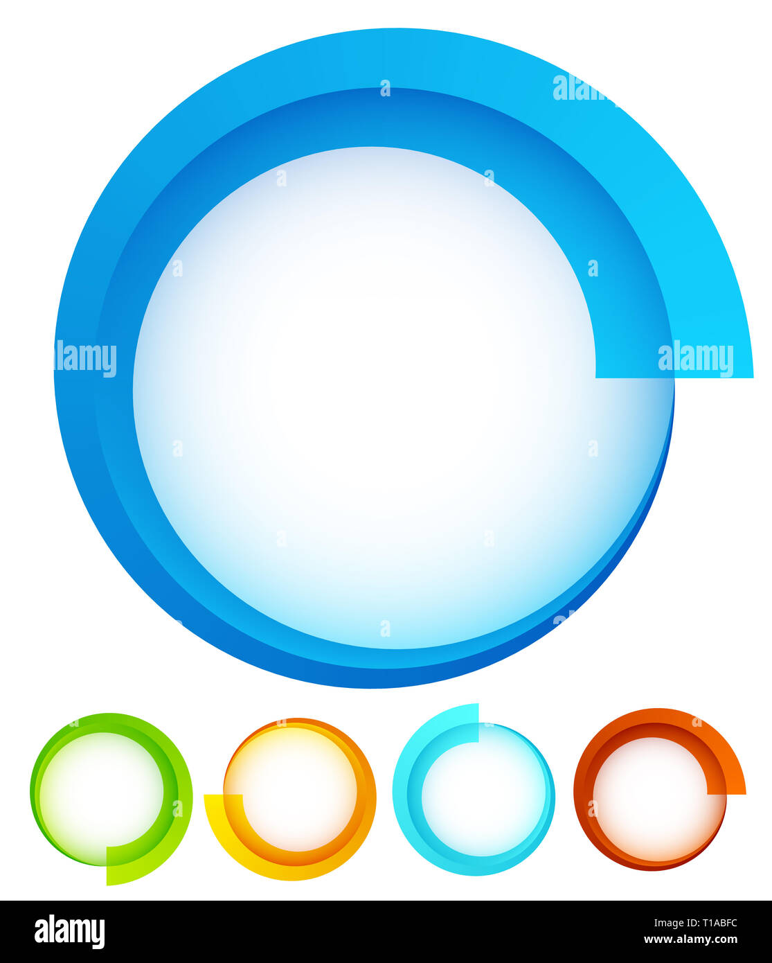 Circular, round design elements. Preloader, buffers shapes, progress indicators. Vector ...