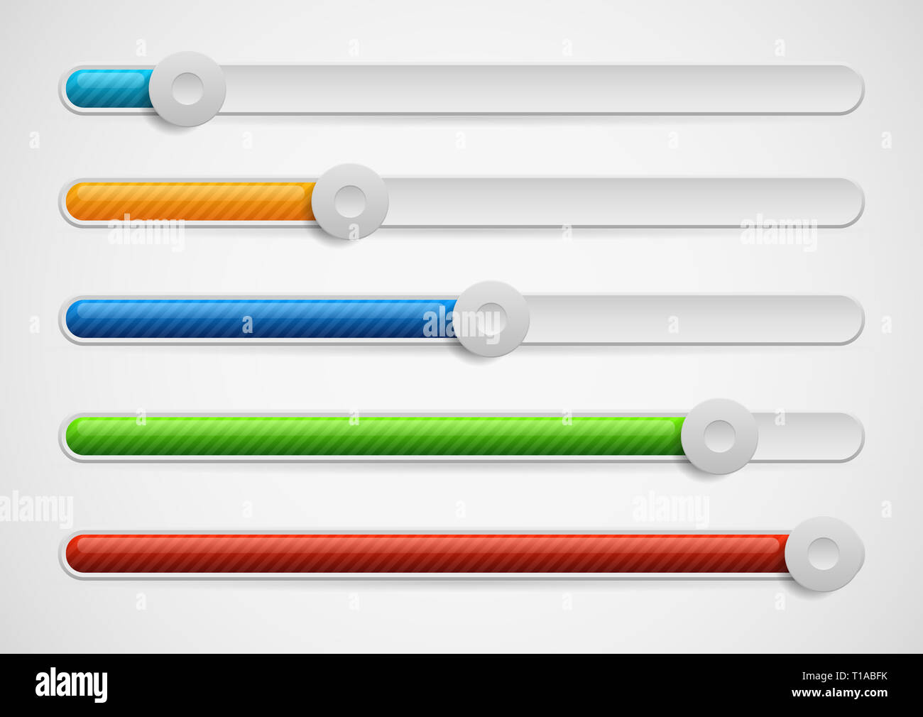 Horizontal adjusters, sliders. Modern UI elements Stock Photo - Alamy