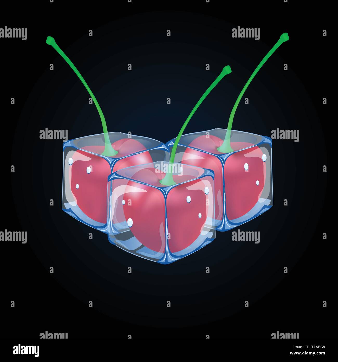 Ice cubes in glass water Stock Vector Images - Alamy