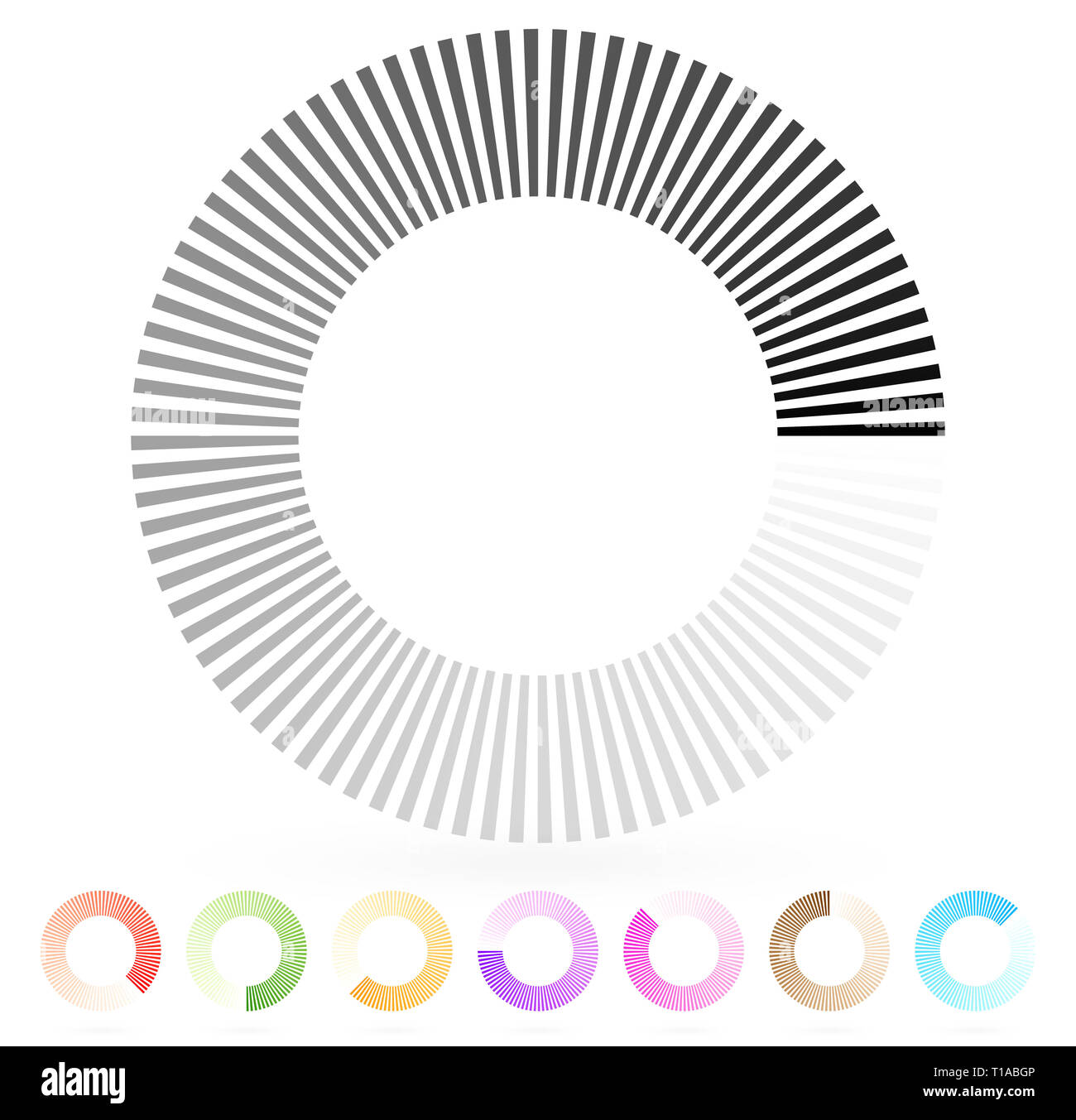 Segmented preloader, buffer shape or progress indicator (eps10 Stock Photo - Alamy