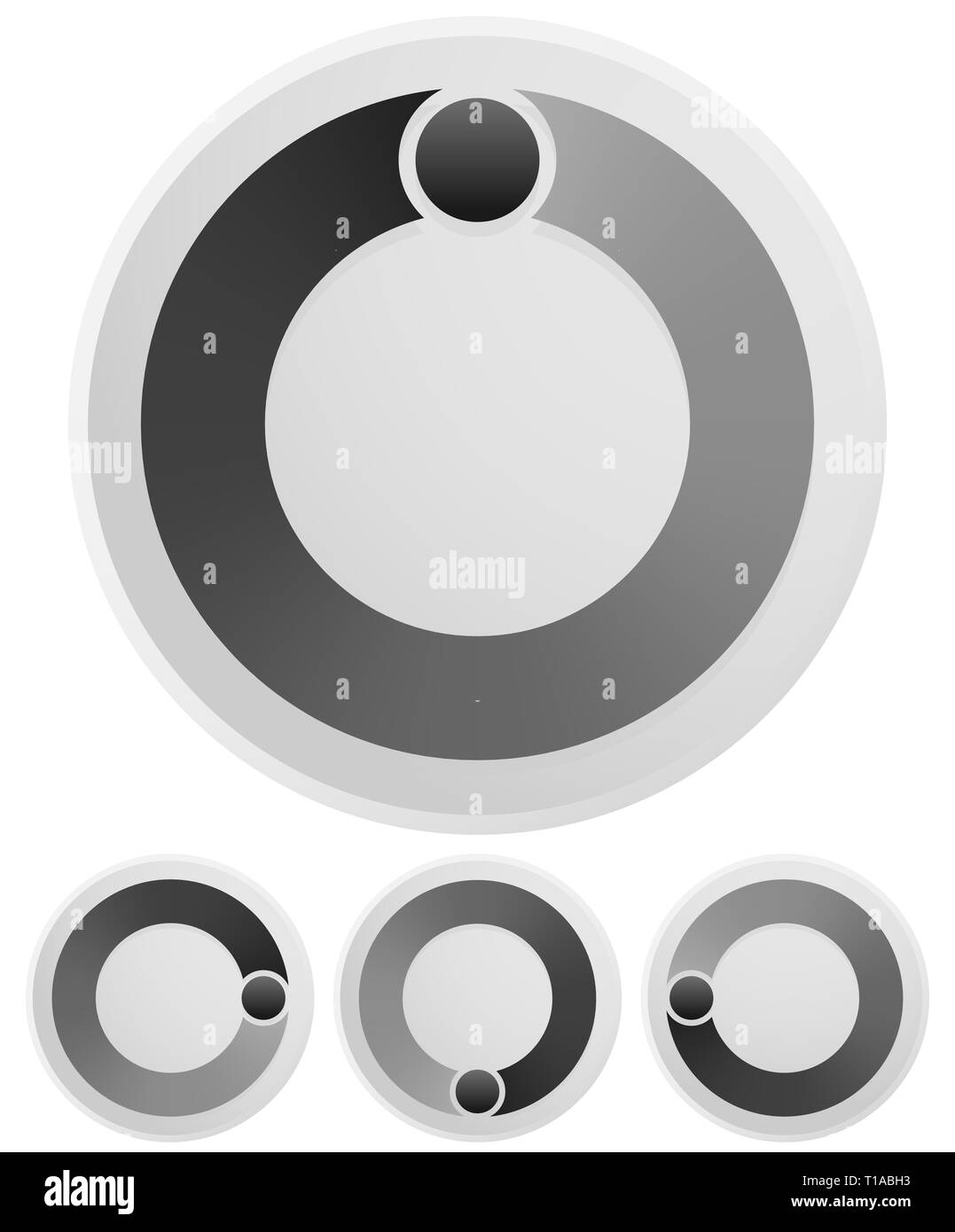 Black and white preolader, buffer shape, symbol Stock Photo - Alamy