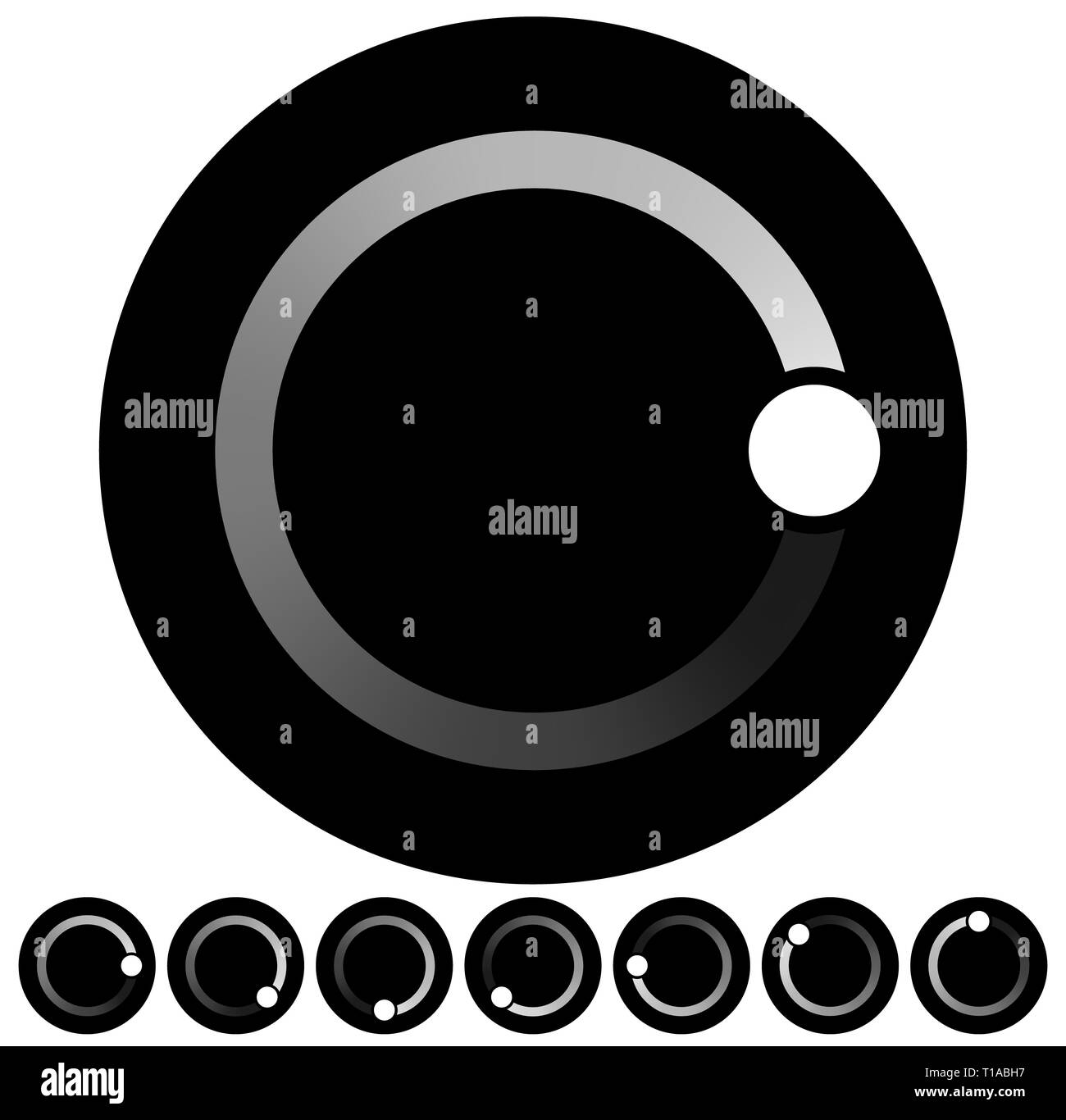 Black and white preolader, buffer shape, symbol Stock Photo - Alamy