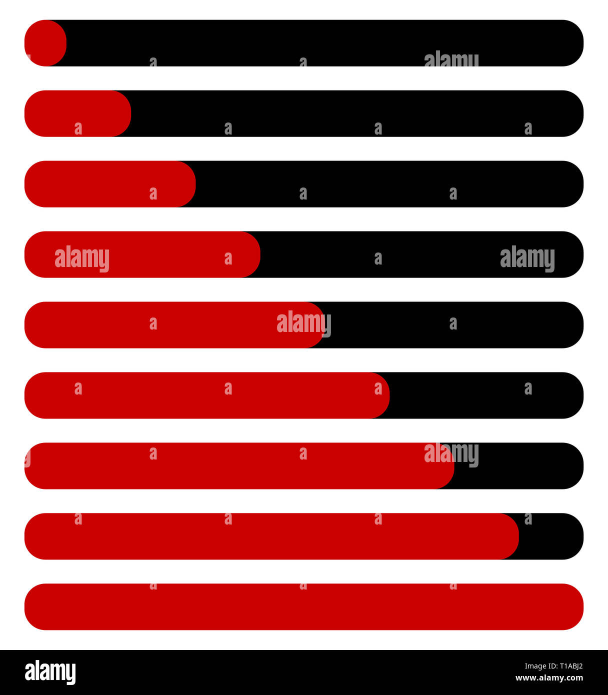 Horizontal progress, loading bars. Steps, phases, progression Stock ...