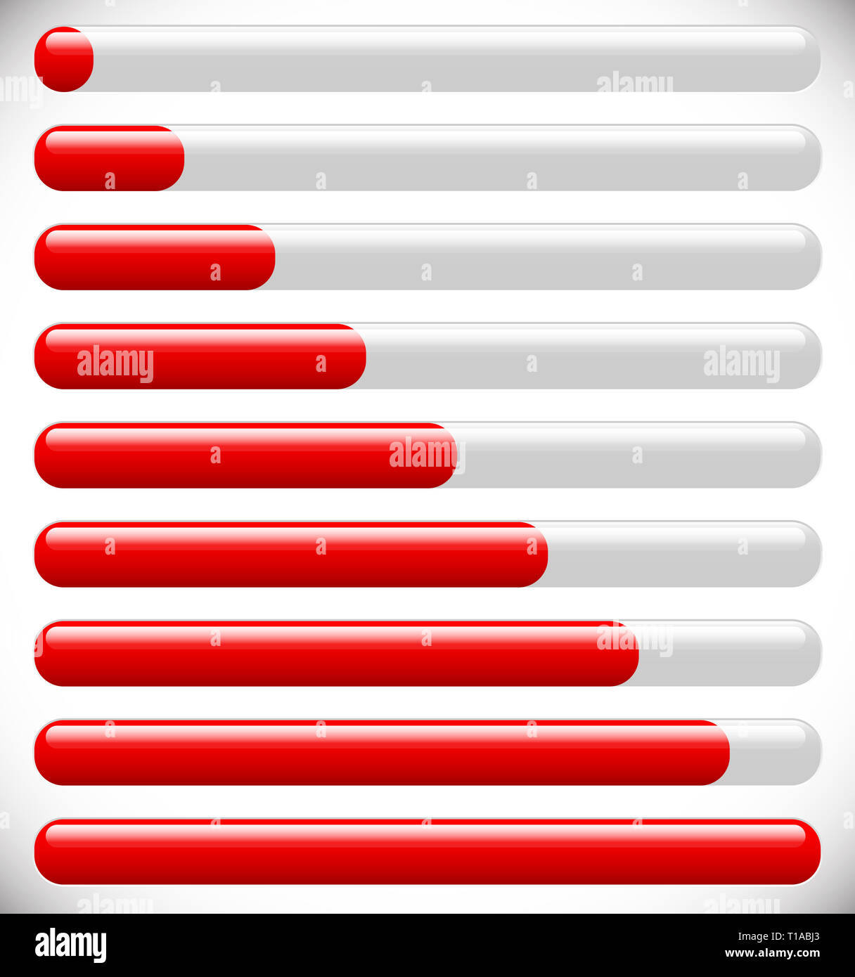 Horizontal progress, loading bars. Steps, phases, progression Stock ...