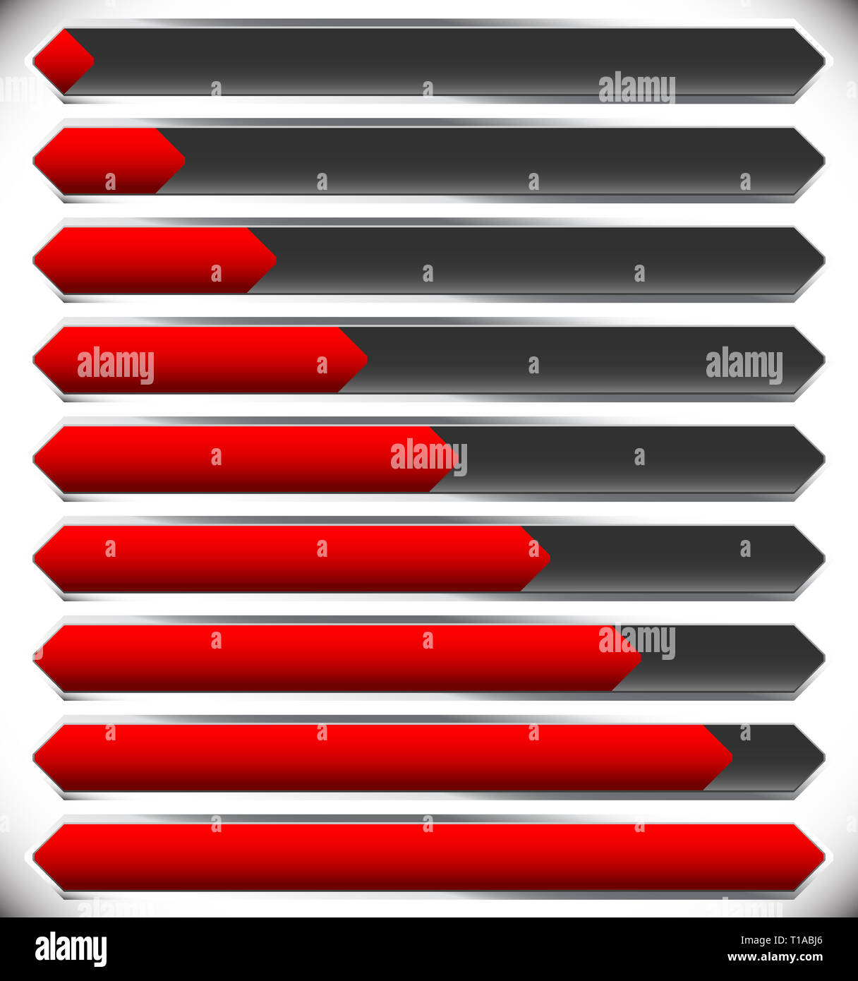 Horizontal progress, loading bars. Steps, phases, progression Stock ...